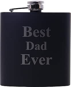 Amazon.com | Best Dad Ever 6oz Black Flask - Great Gift for Father's ...