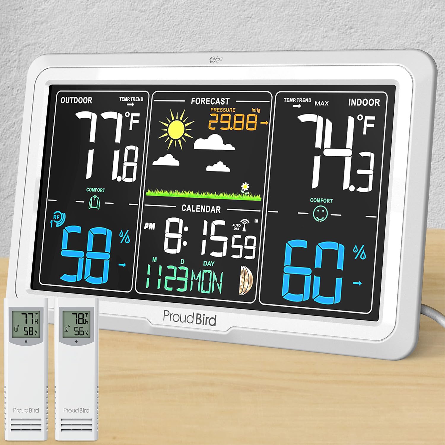 Amazon.com: Weather Stations Wireless Indoor Outdoor Thermome with 2 ...