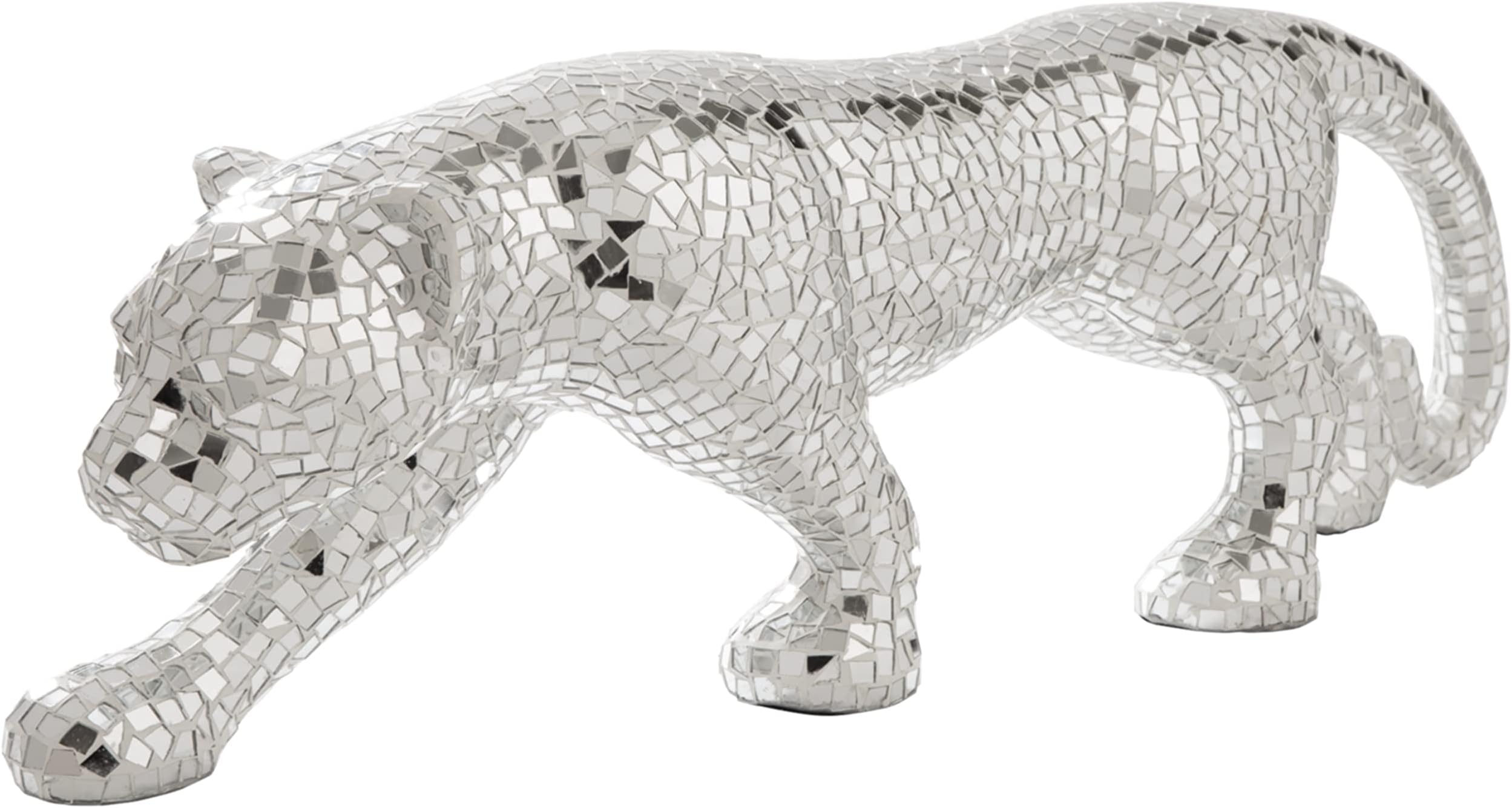 Amazon.com: Studio 55D Sitting Leopard 16" High Silver Sculpture : Home ...