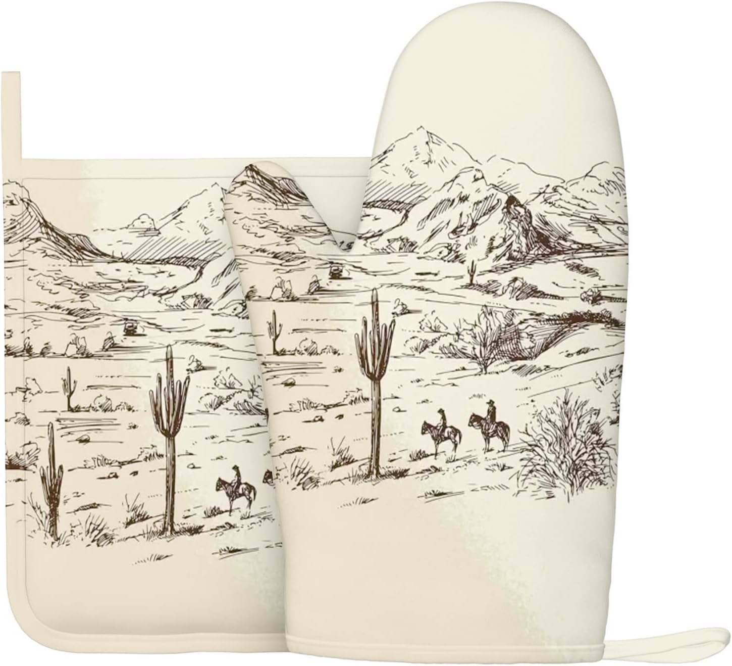 Amazon.com: Western Thick Oven Mitts(Right Hand) and Pot Holders,Wild ...