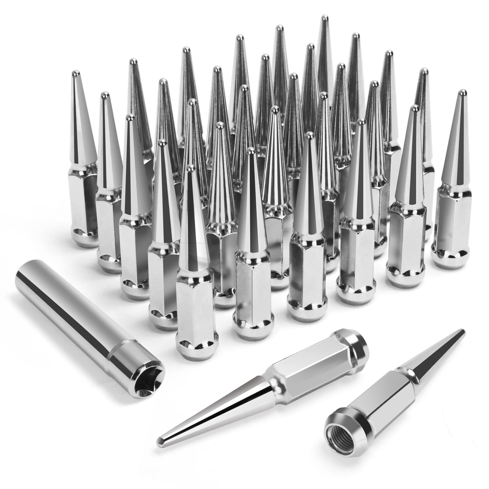 Snapklik.com : M14X15 Spike Lug Nuts Replacement For Chevy Silverado ...