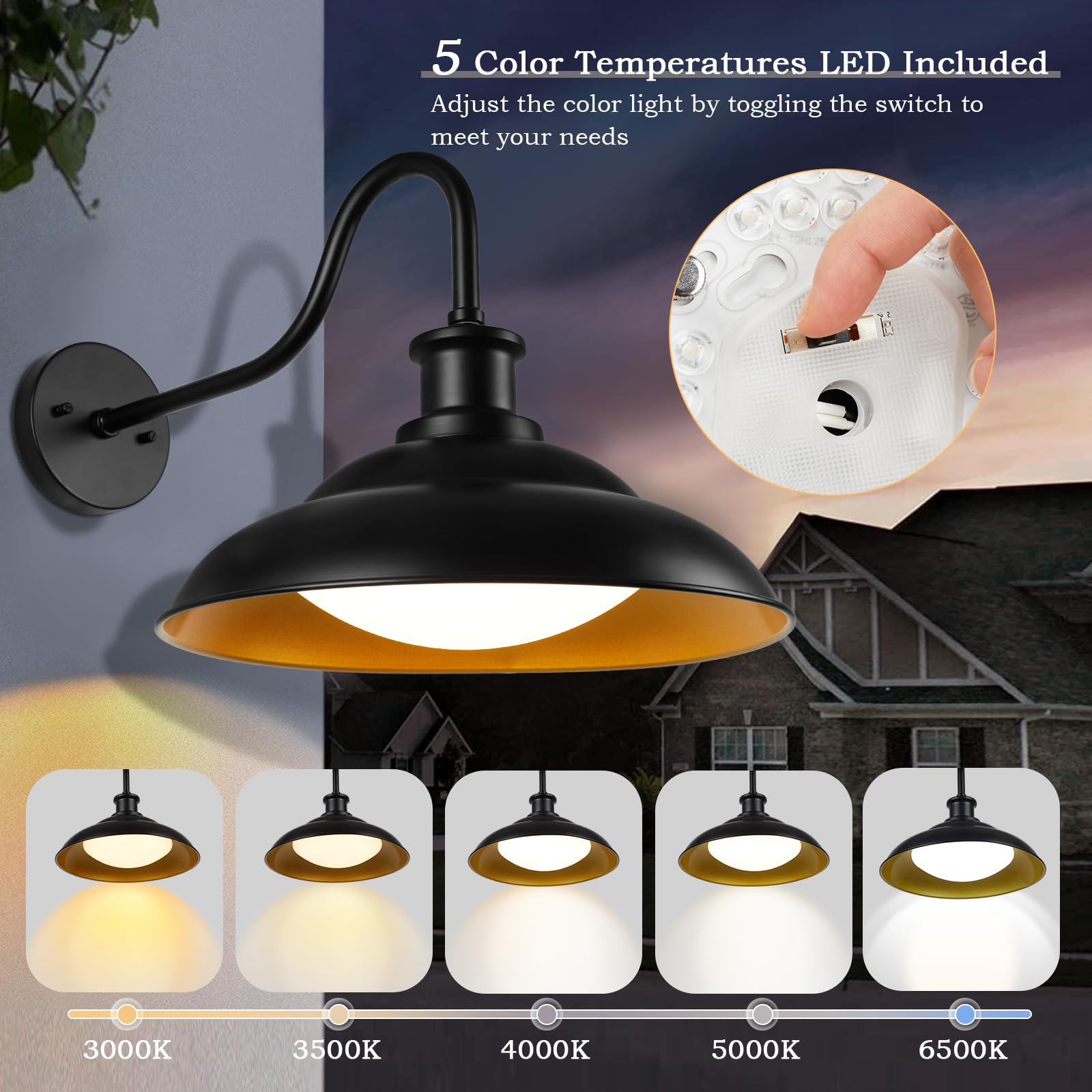 Exterior Gooseneck Led Spotlights 120V 16” Small Gooseneck Light For