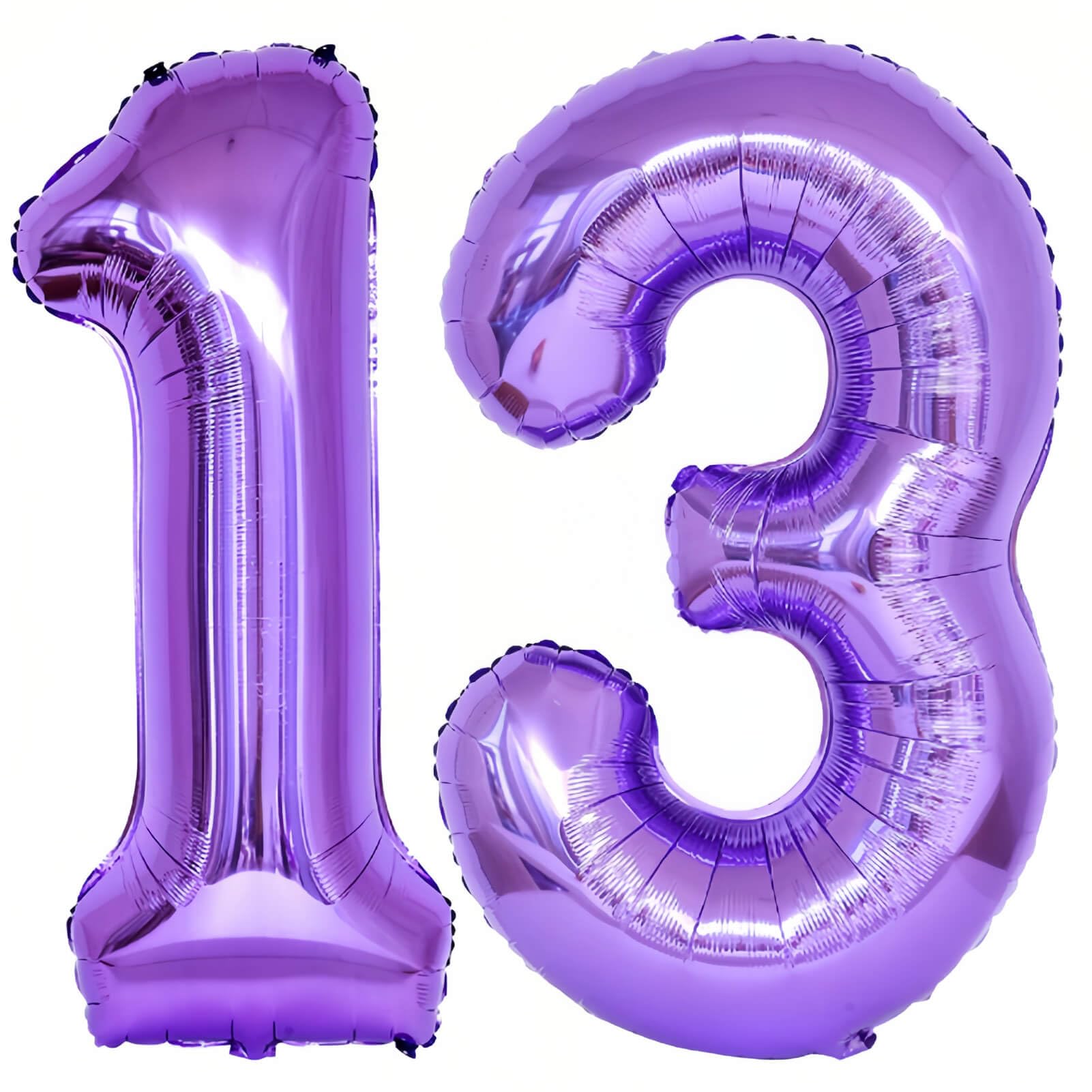 Amazon.com: Number 13 Purple Balloons 40 Inch Giant Purple 13 Number ...