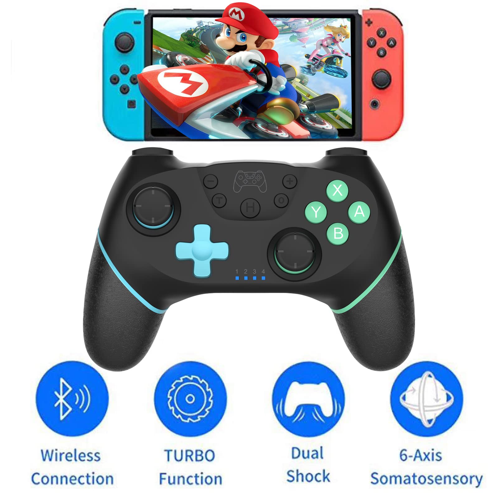 Maegoo Wireless Controller for Switch, Bluetooth Switch Pro Controller ...