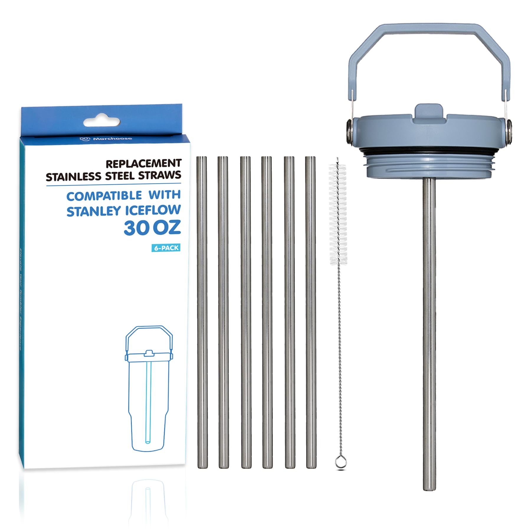 Amazon.com: Marchoose 6 PCs Replacement Stainless Steel Straws for ...