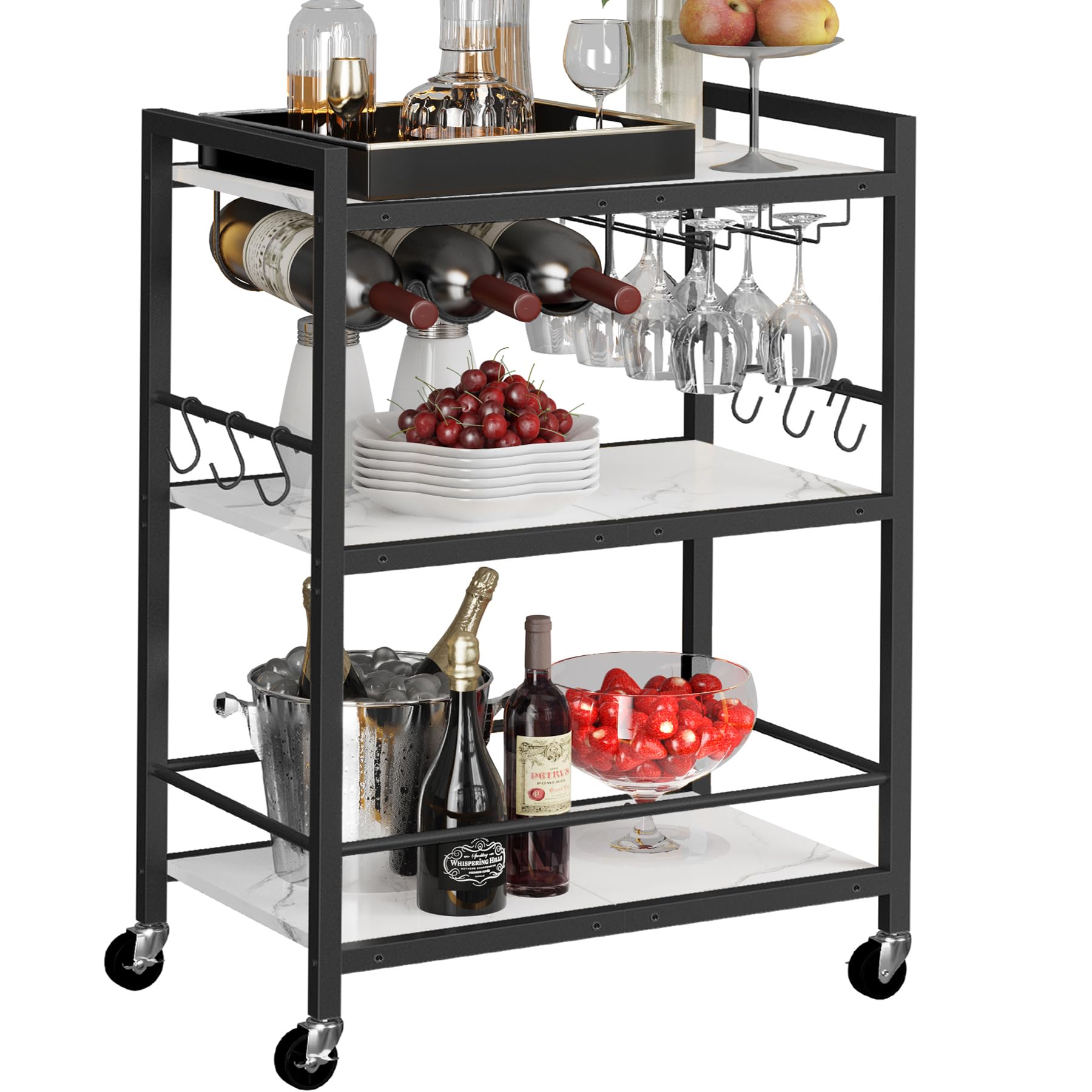 Snapklik.com : TUTOTAK Bar Cart - Serving Cart For Home - Microwave ...