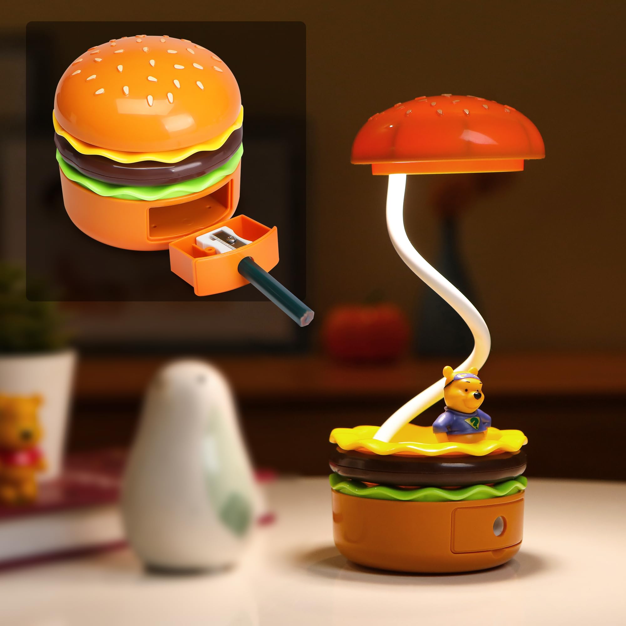 Toplive Cute Hamburger Night Light, Funny Burger Decor Bedside Light ...