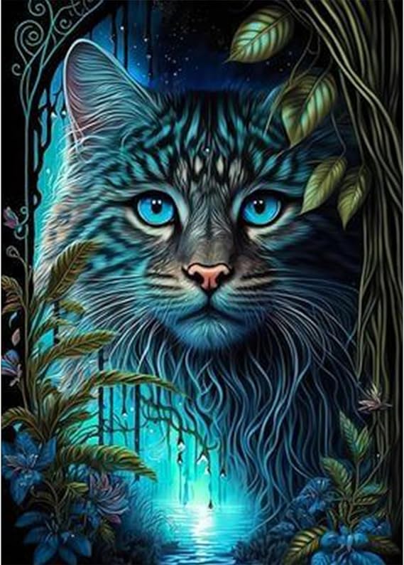 AIRDEA 5D Cat Diamond Carft Painting Kits for Adults Beginners Round ...