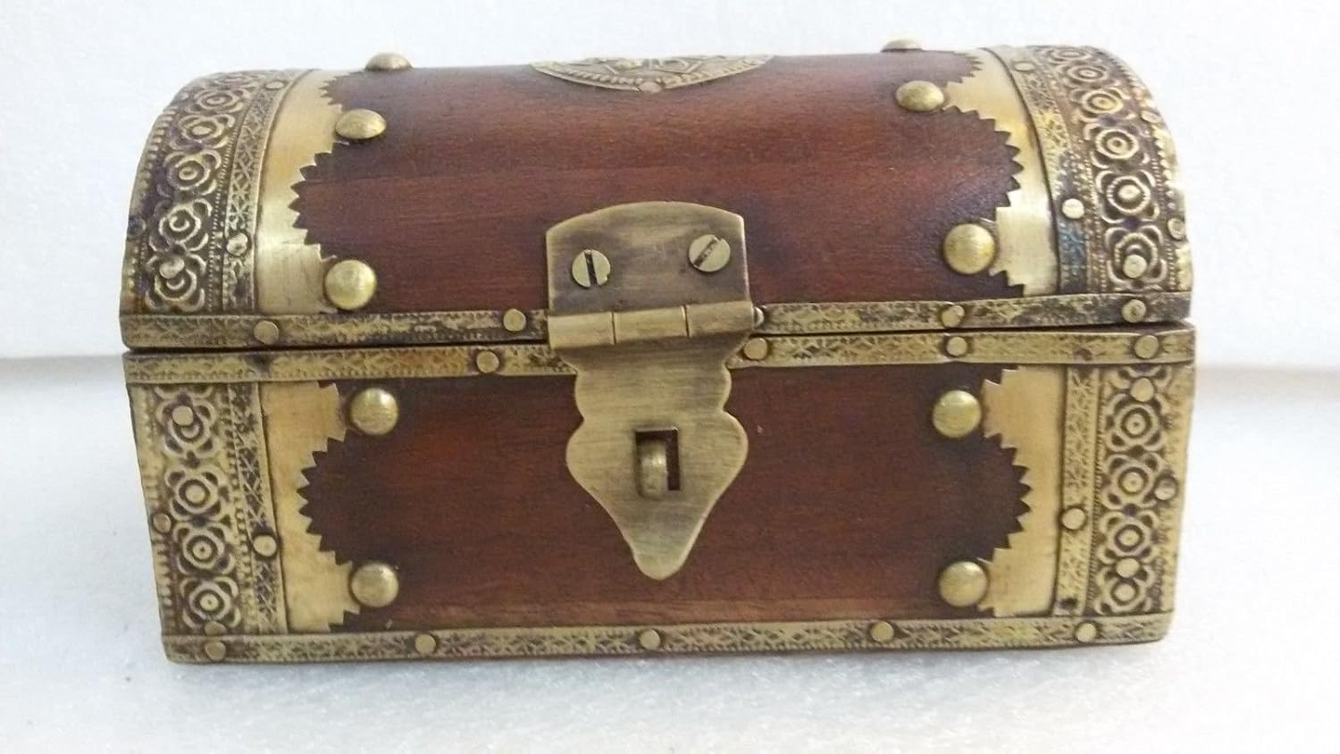 Amazon.com: JG Rare Box Chest Small Half Round Wooden Decor Collectible ...