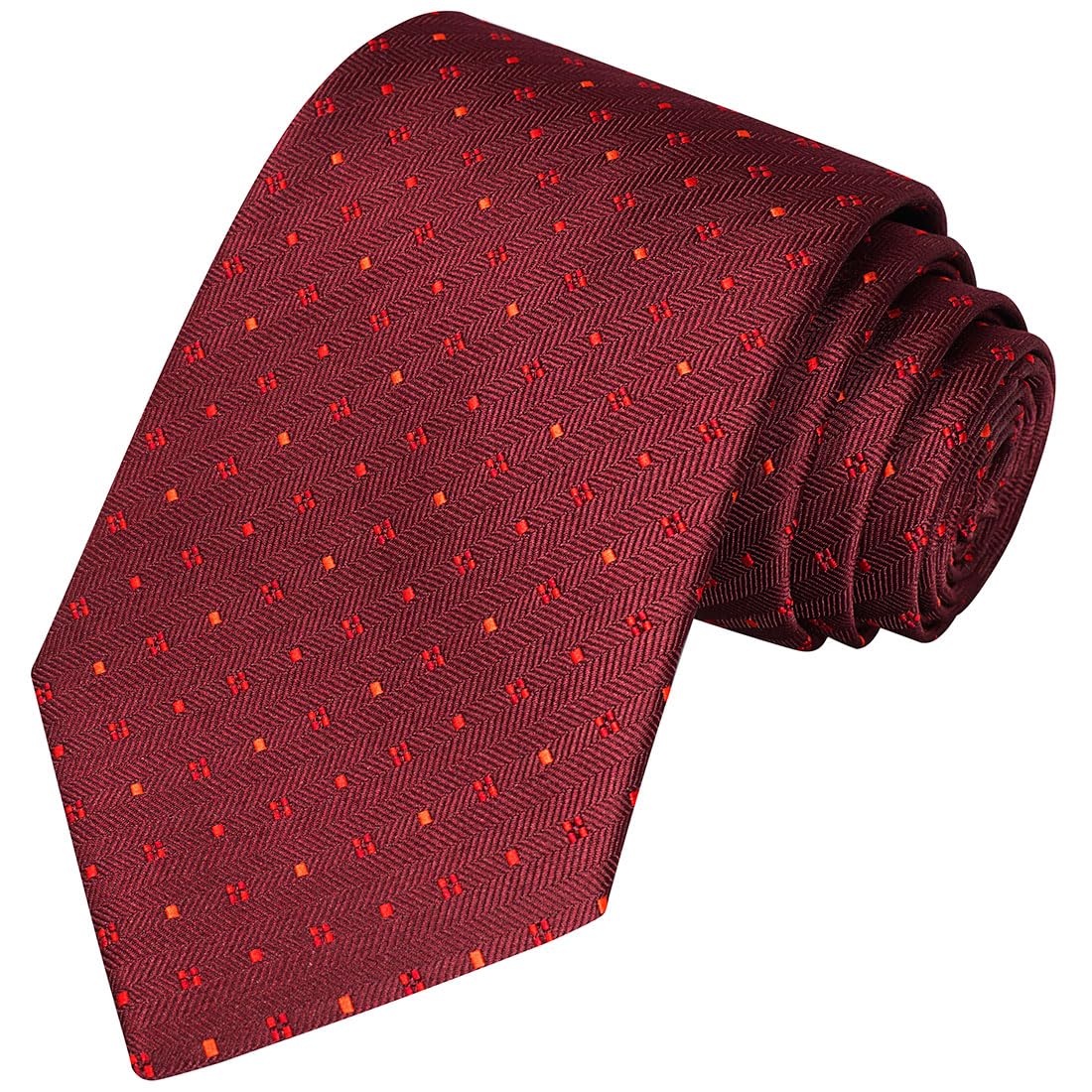 Snapklik.com : Ties For Men Burgundy Red Dots Necktie