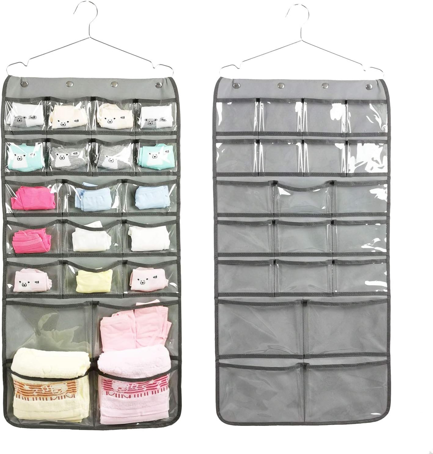 Amazon.com: Gouccpu Bra Storage Bag with 24 Mesh Pockets Wardrobe ...