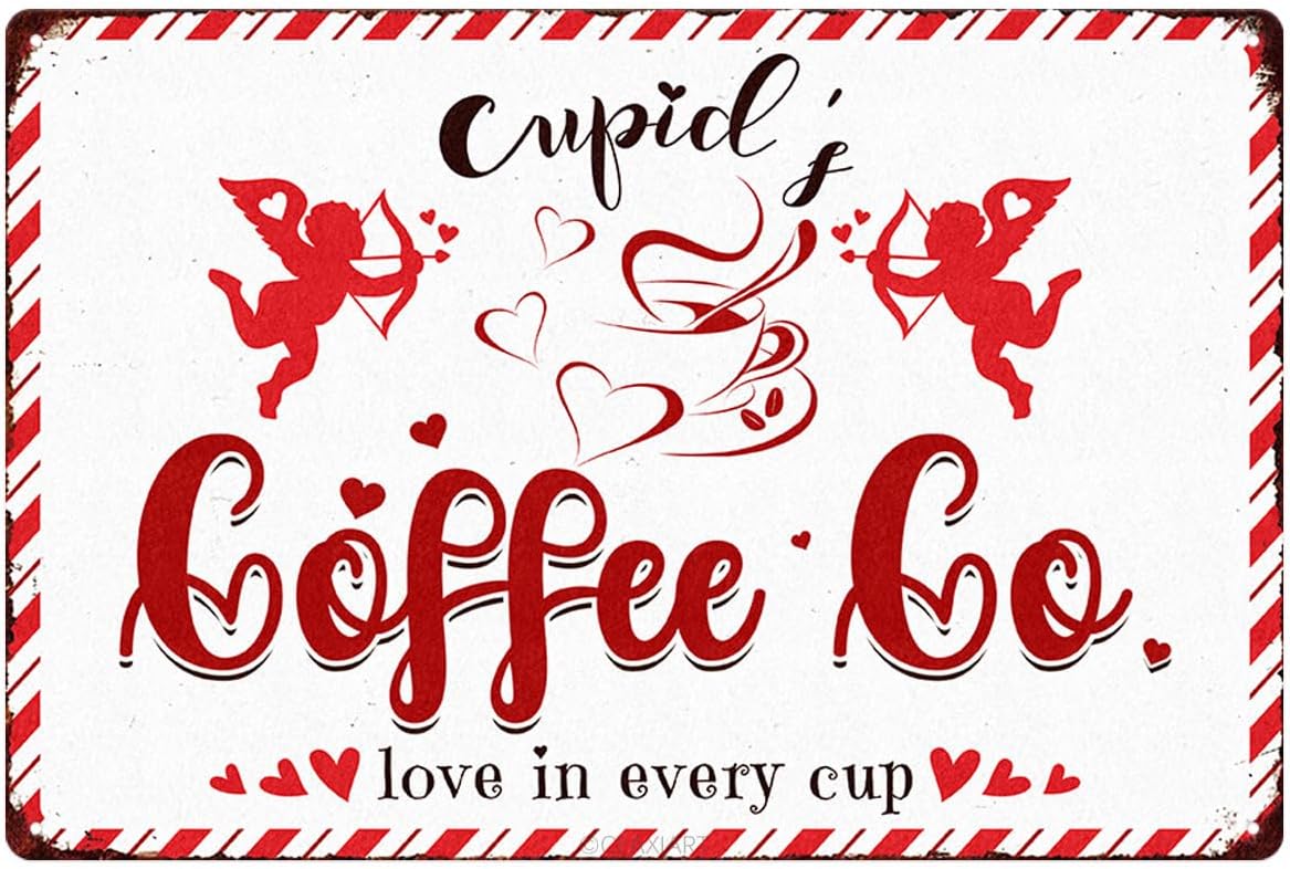 Amazon.com: Cupid's Coffee Co Love In Every Cup Tin Sign Love Shack ...