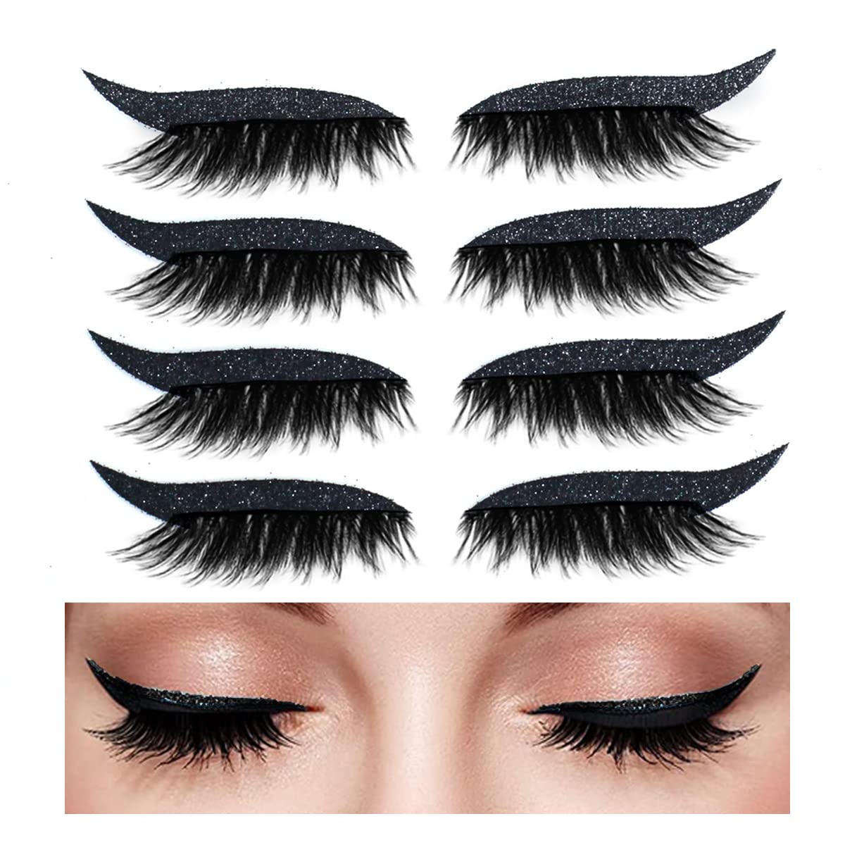 Amazon.com: Aaiffey Eyeliner Sticker with Eyelashes,Reusable Eyelashes ...