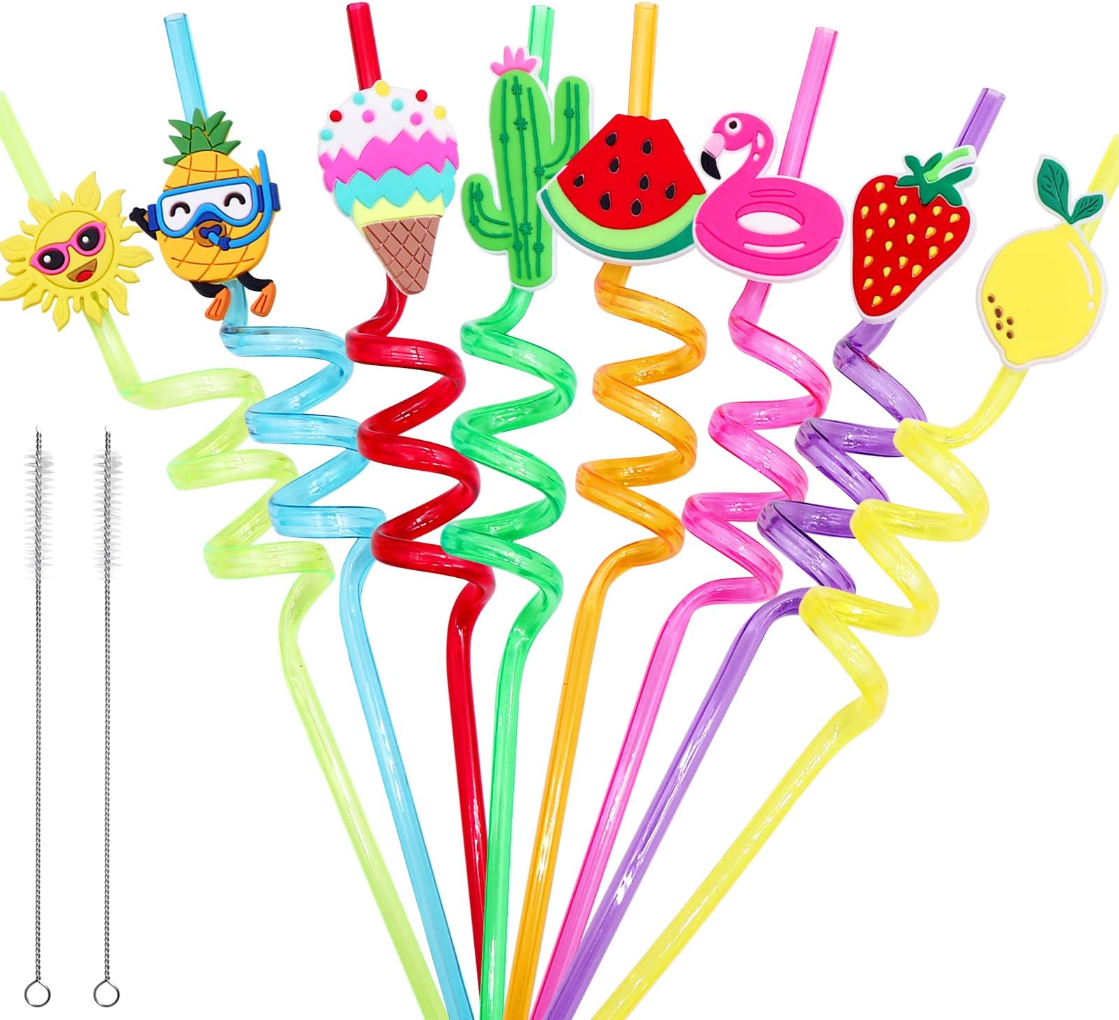 Amazon.com: 24 Reusable Summer beach Pool Drinking Straws, Birthday ...