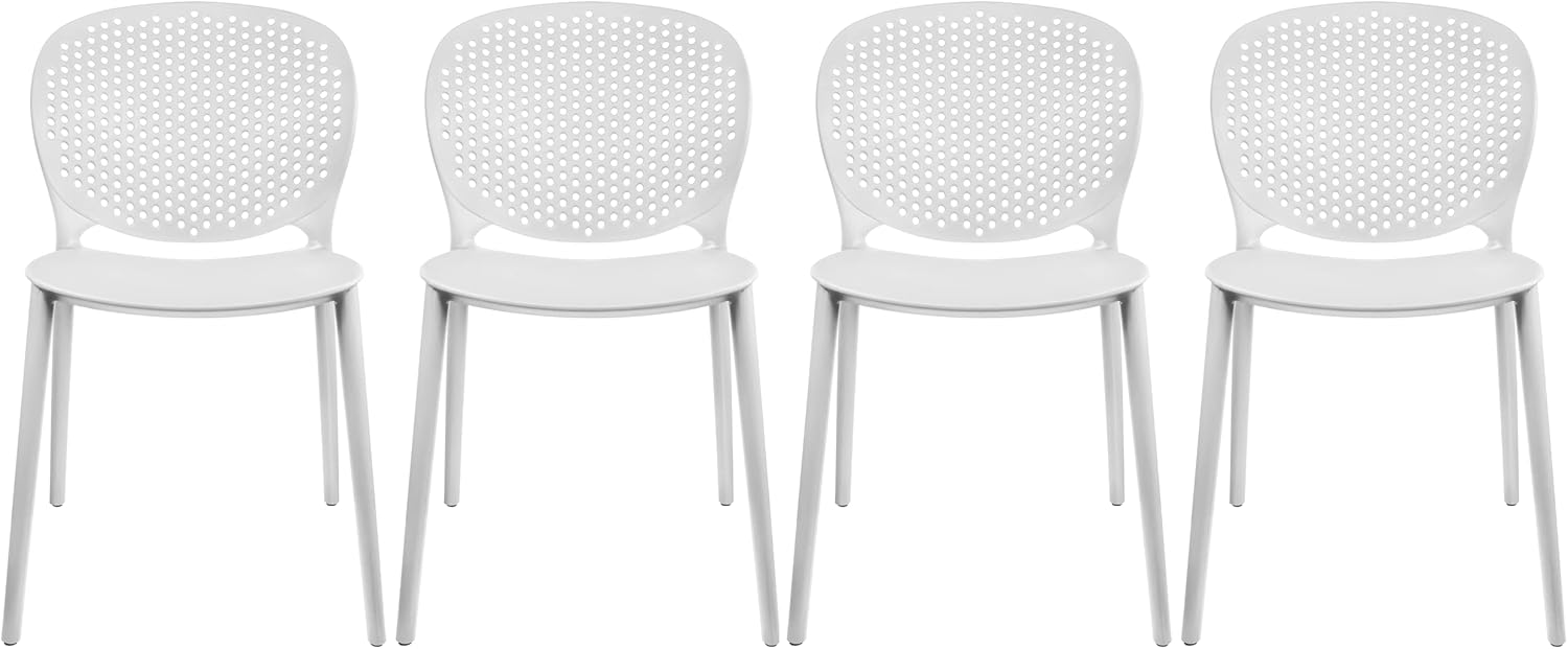 Amazon.com: 2xhome Set of 4 Patio Dining Chairs | Modern Stackable ...
