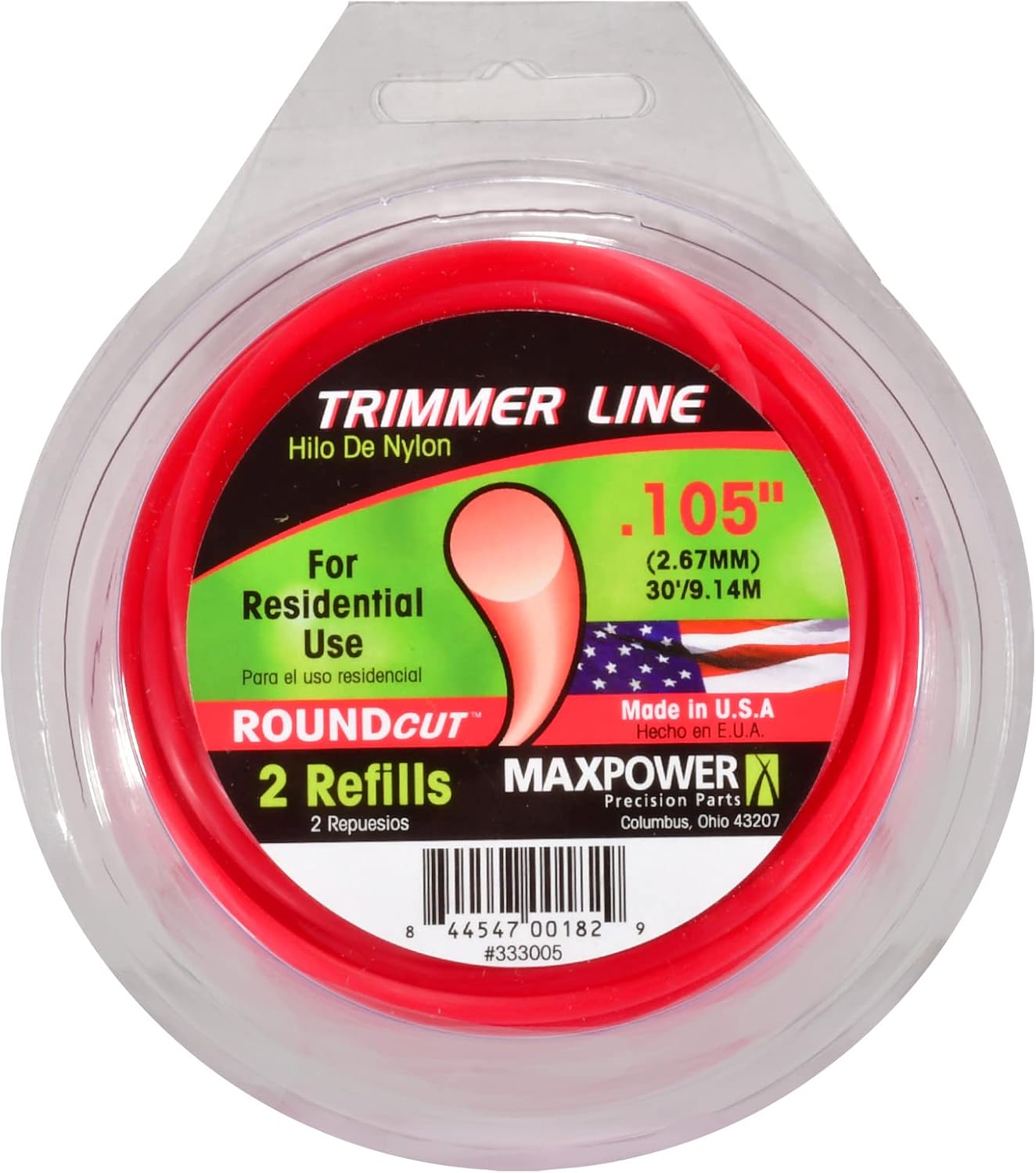 Amazon.com : Maxpower 333005 Residential Grade Round .105-Inch Trimmer ...