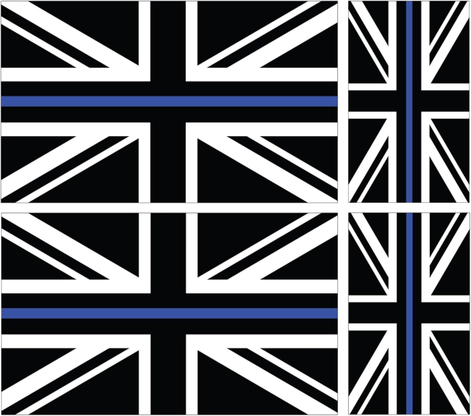 Pack of 4 Thin Blue Lines Police Union Jack Self Adhesive Vinyl ...