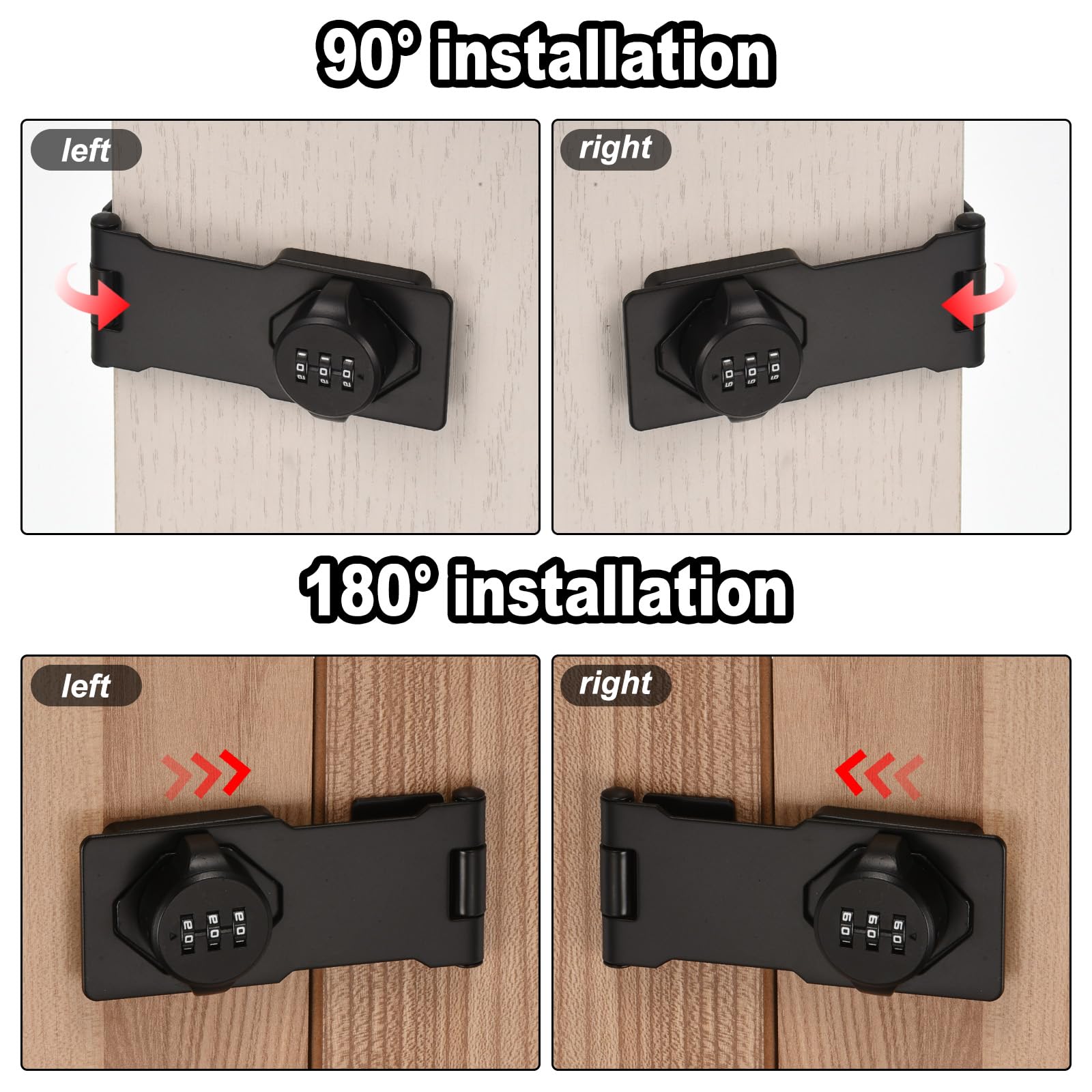 PATIKIL Cabinet Combination Lock, Double Hole Cabinet Password Hasp ...