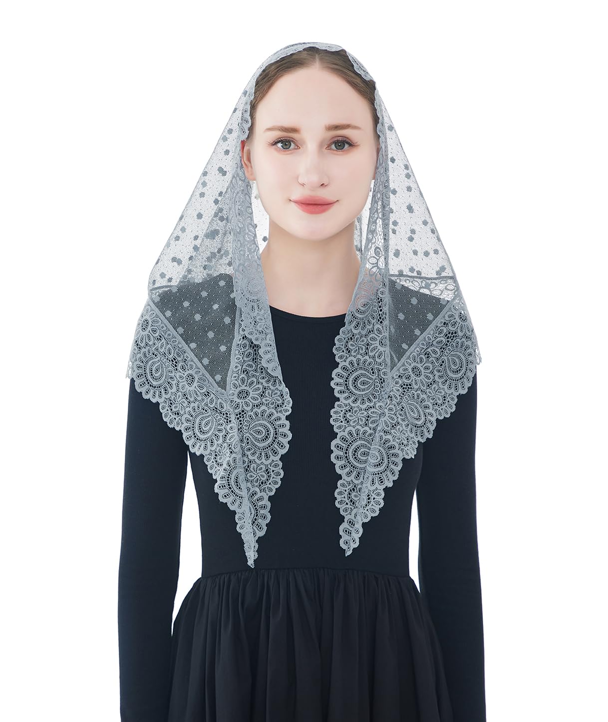 Snapklik.com : Wgior Triangle Vintage Inspired Lace Chapel Veils ...