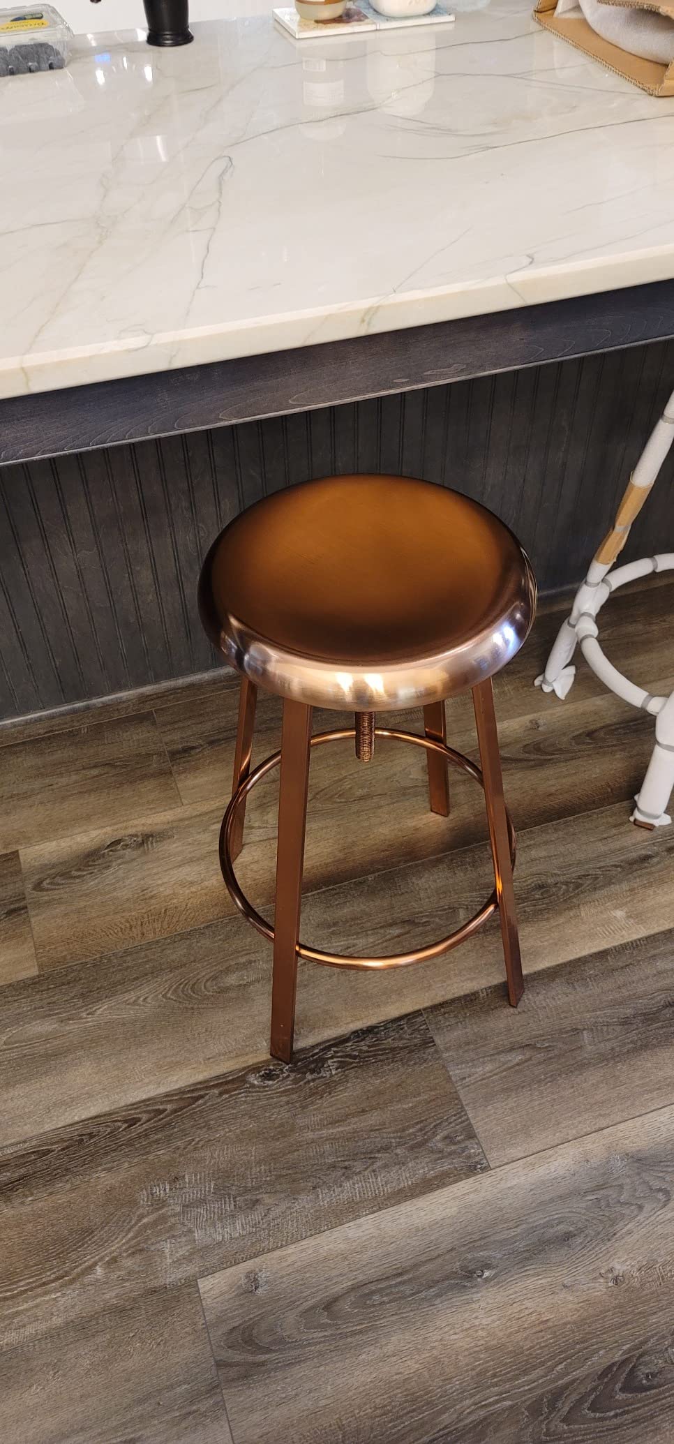 $30/mo - Finance Brage Living 4-Legged Rose Gold Backless Metal Round ...