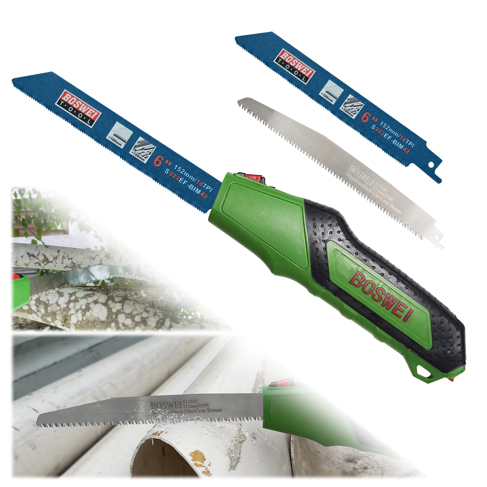 2-In-1 Multi Blades Hand Saw for Metal, Hand Saw for Wood Cutting, 7.5 ...