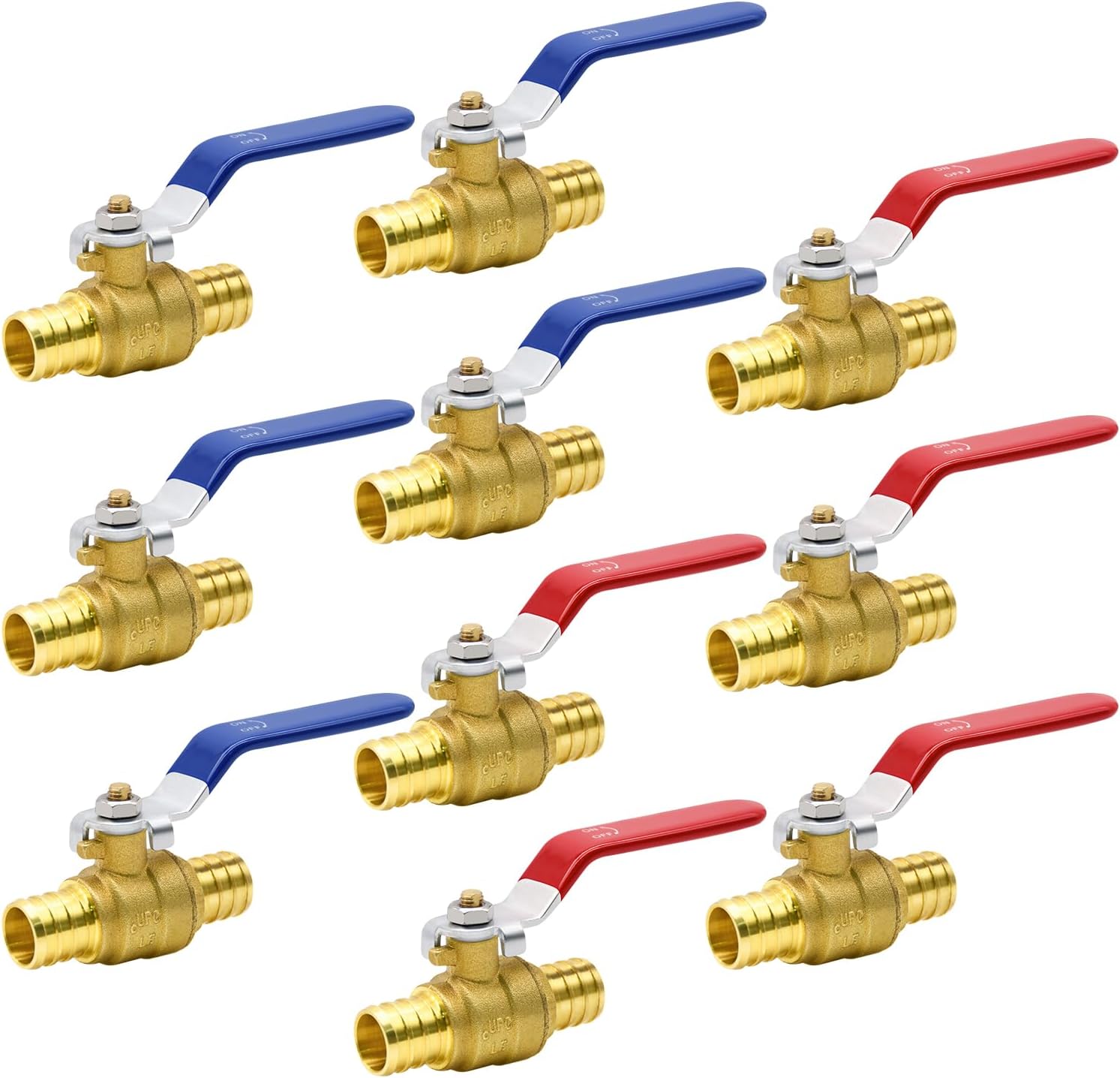 Amazon.com: (10-Packs) EZ-Fluid Heavy Duty 3/4" Brass Pex Ball Valve ...