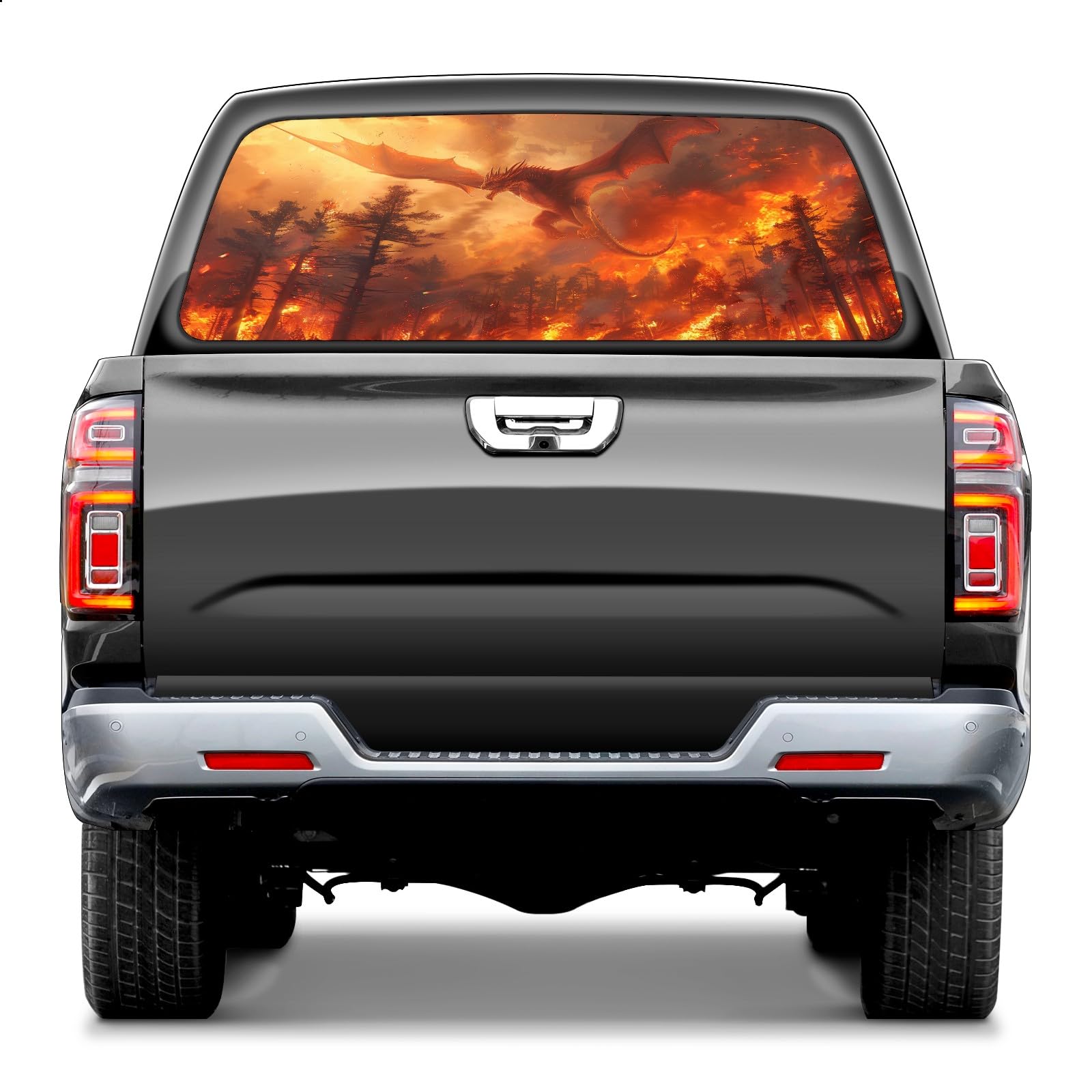 Amazon.com - Truck Rear Window Graphic Decals Red Dragon Pickup Car ...