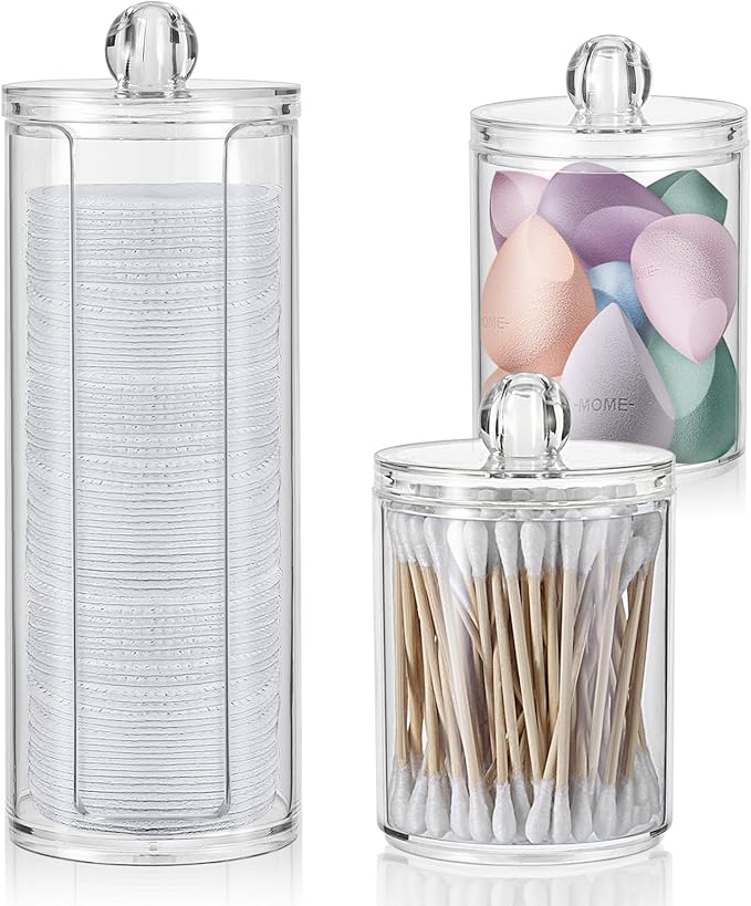 MumdoYAL Pack of 3 Cotton Pad Dispensers, Dressing Table Accessories ...