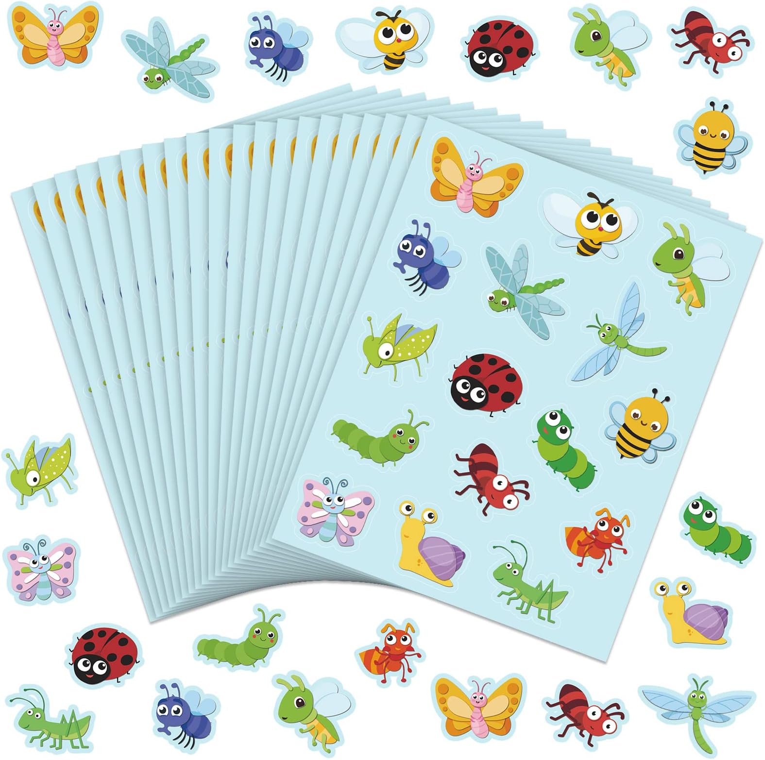 Amazon.com: Hohamn 600 Pcs Insect Stickers for Kids -8 Styles Cartoon ...