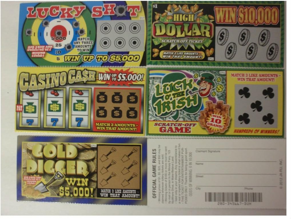 Amazon.com: Unbranded 5 PHONY FAKE SCRATCH OFF ALL WINNING LOTTERY ...