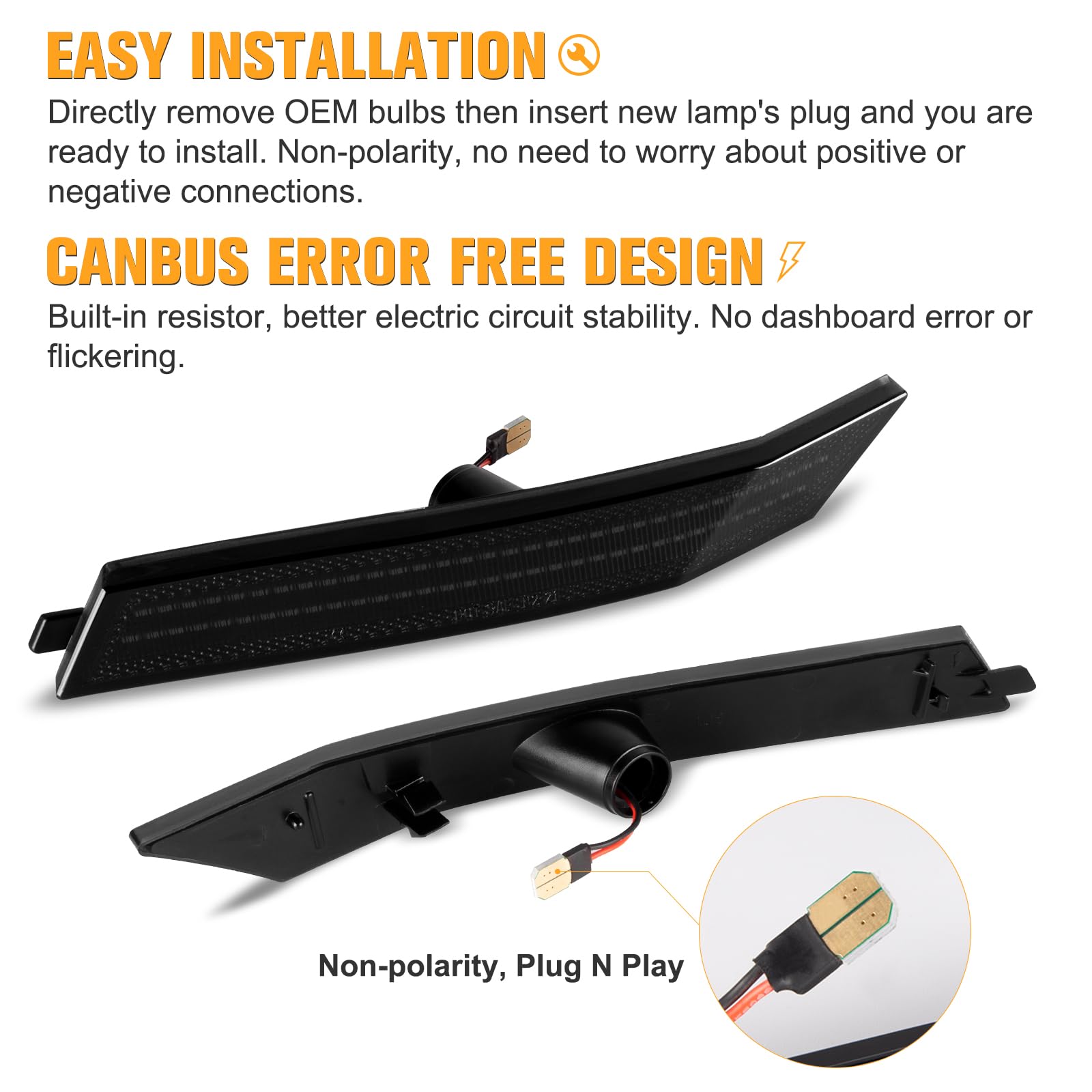 Snapklik.com : Gempro LED Front Bumper Side Marker Lights For 2006-2009 ...