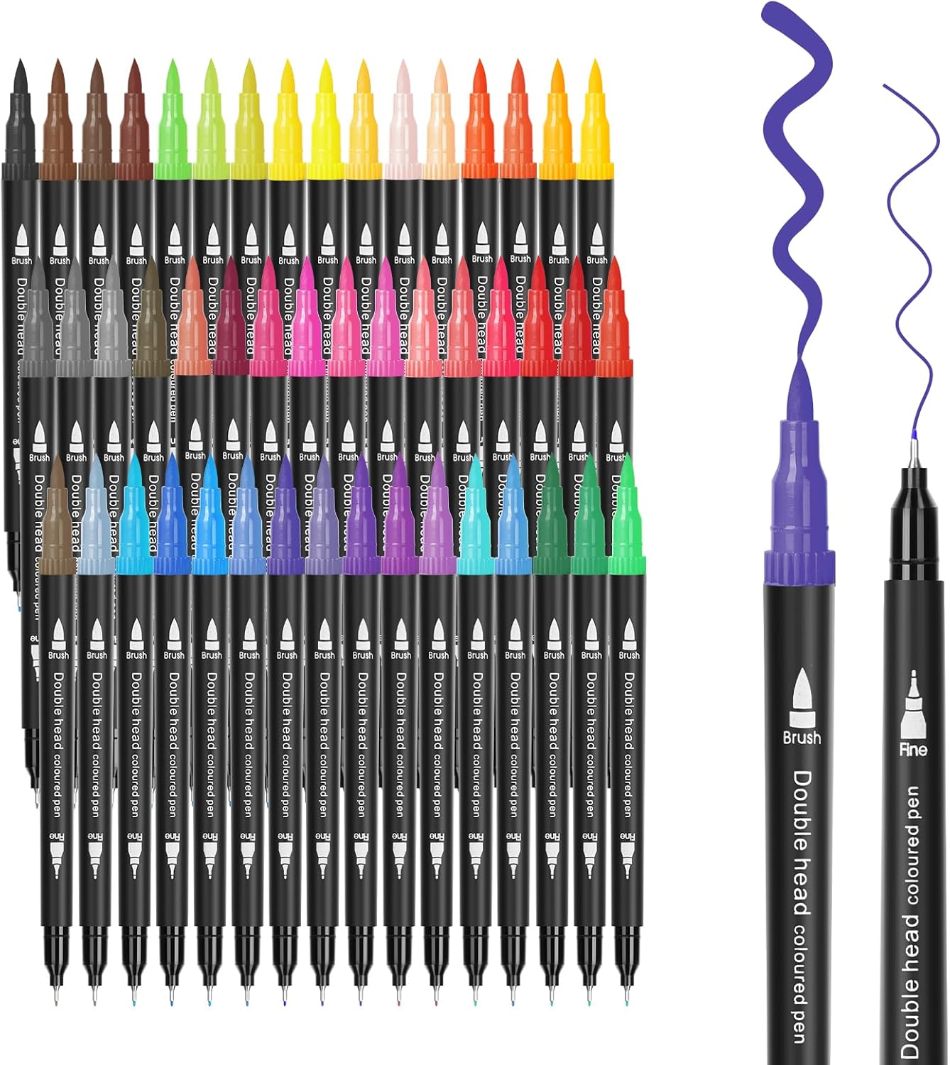 Amazon.com : SMOOTHERPRO 48 Dual Markers Brush Pens, Fine Point Art ...
