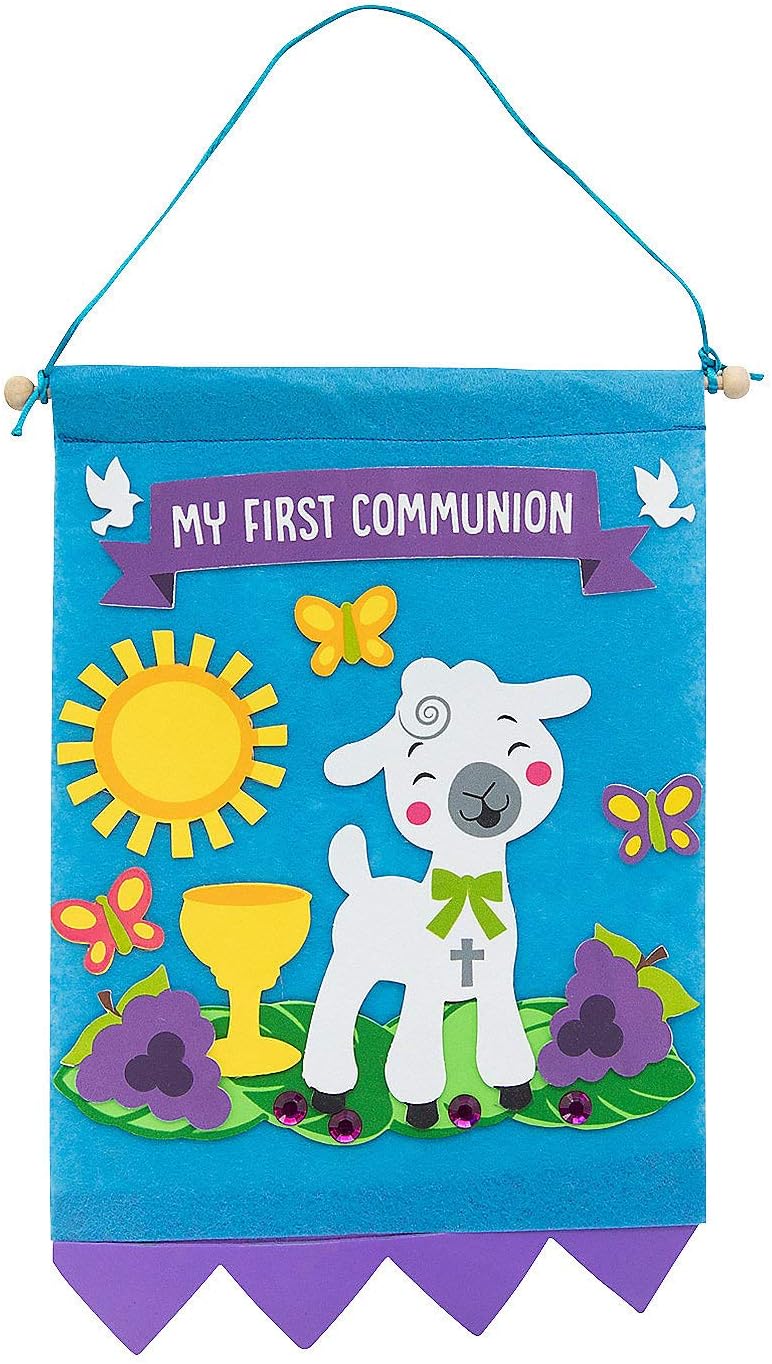 Amazon.com: Fun Express 1ST Communion Lamb of GOD Banner CK - Craft ...