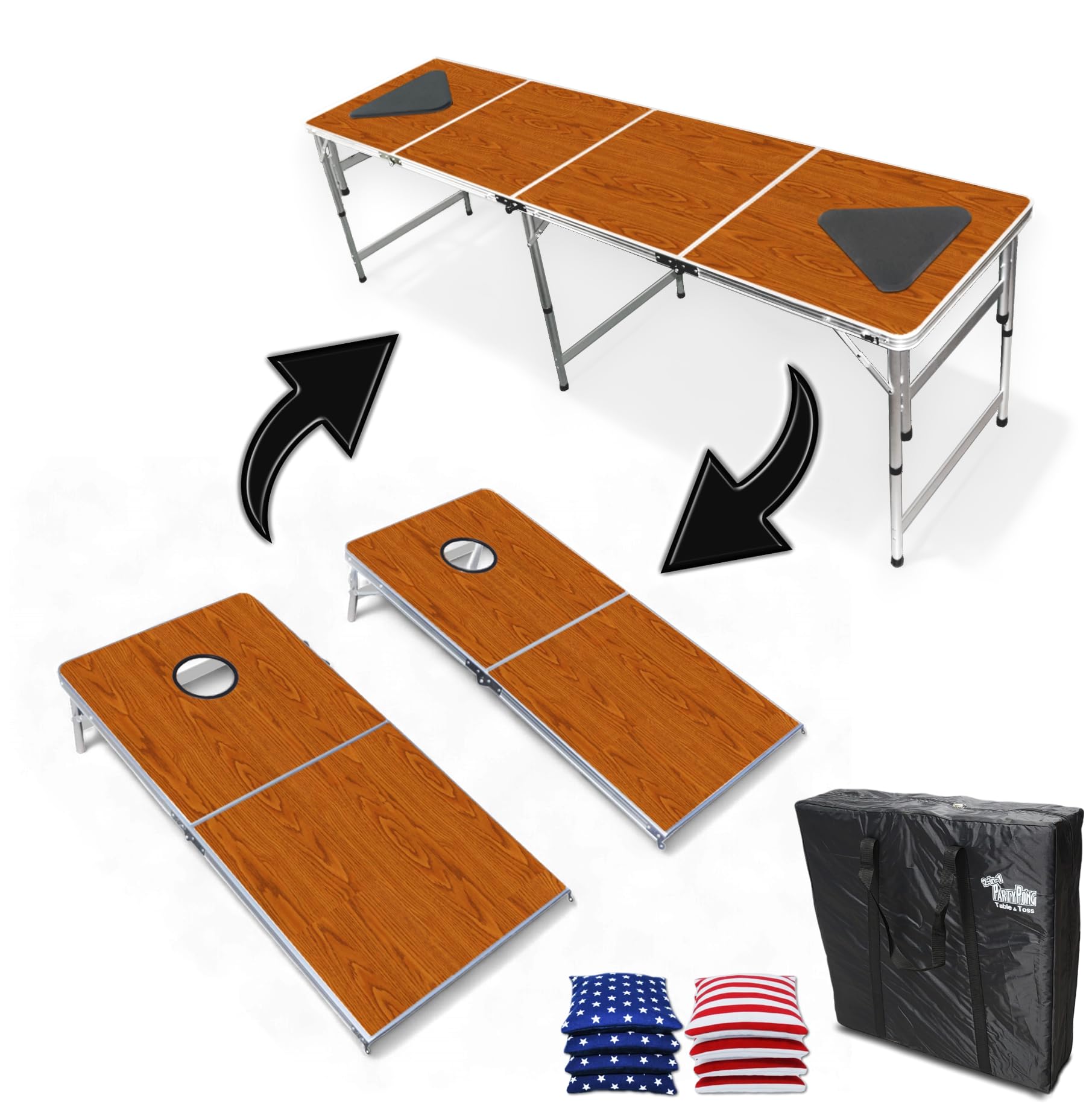 Snapklik.com : New & Improved 2-in-1 Cornhole Boards & Party Pong Table