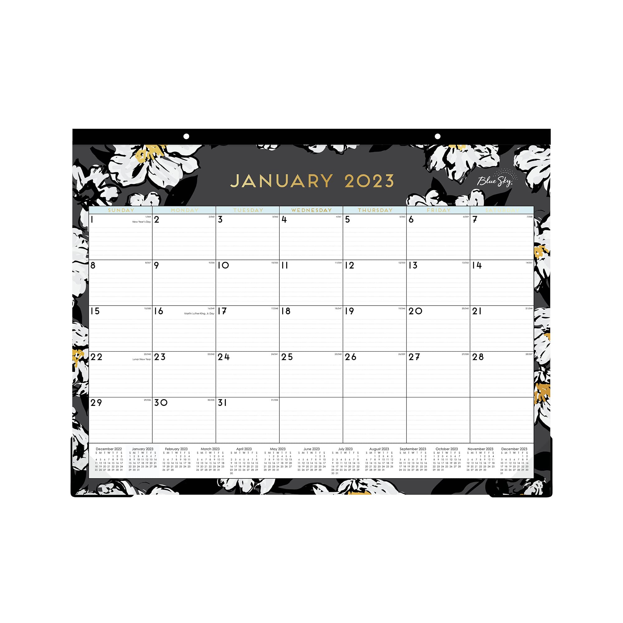 Blue Sky 2023 Monthly Desk Pad Calendar, January - December, 22" x 17 ...