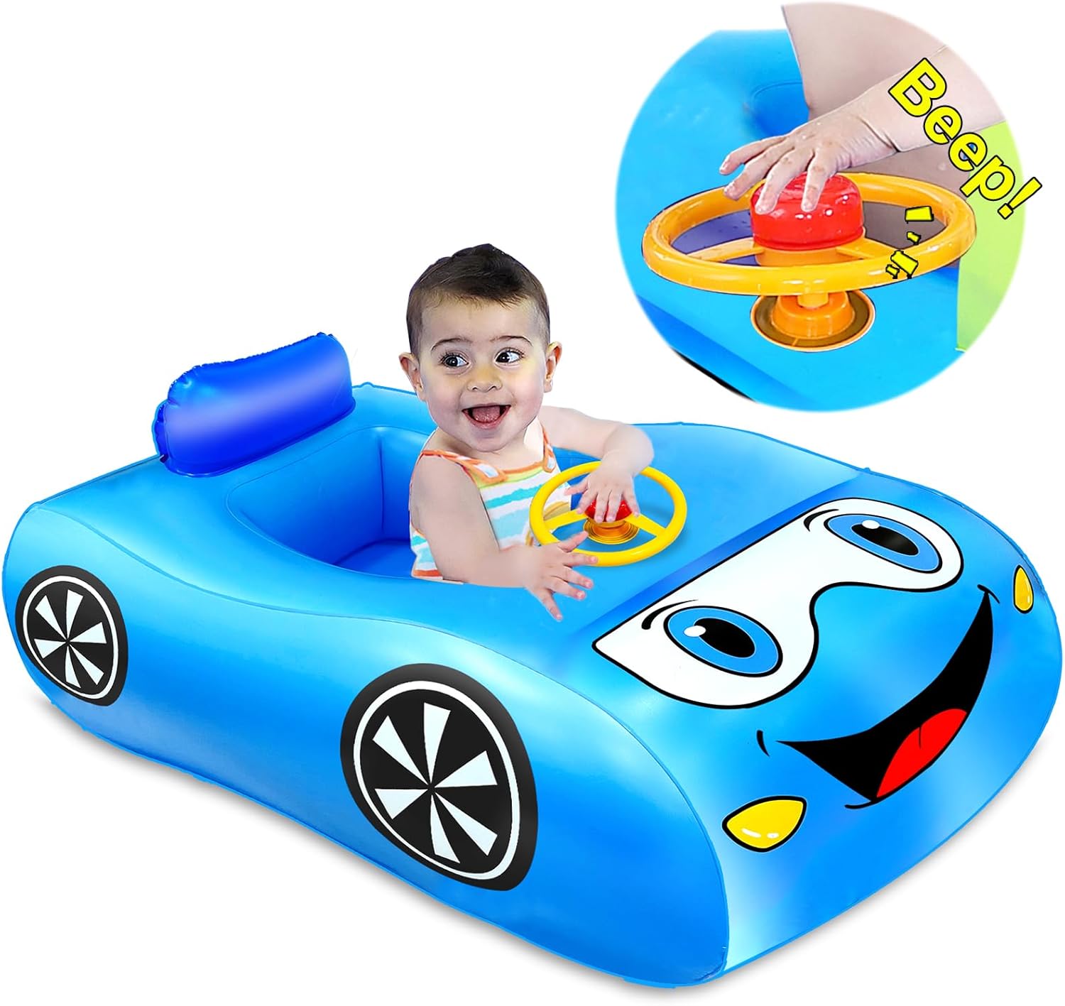 Amazon.com: AMENON Inflatable Baby Pool Float with Never Flip Over ...