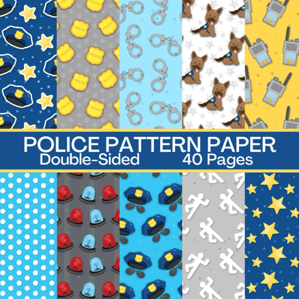 Police Scrapbook Paper 40 Pages 20 Sheets: Double Sided Pattern Paper ...