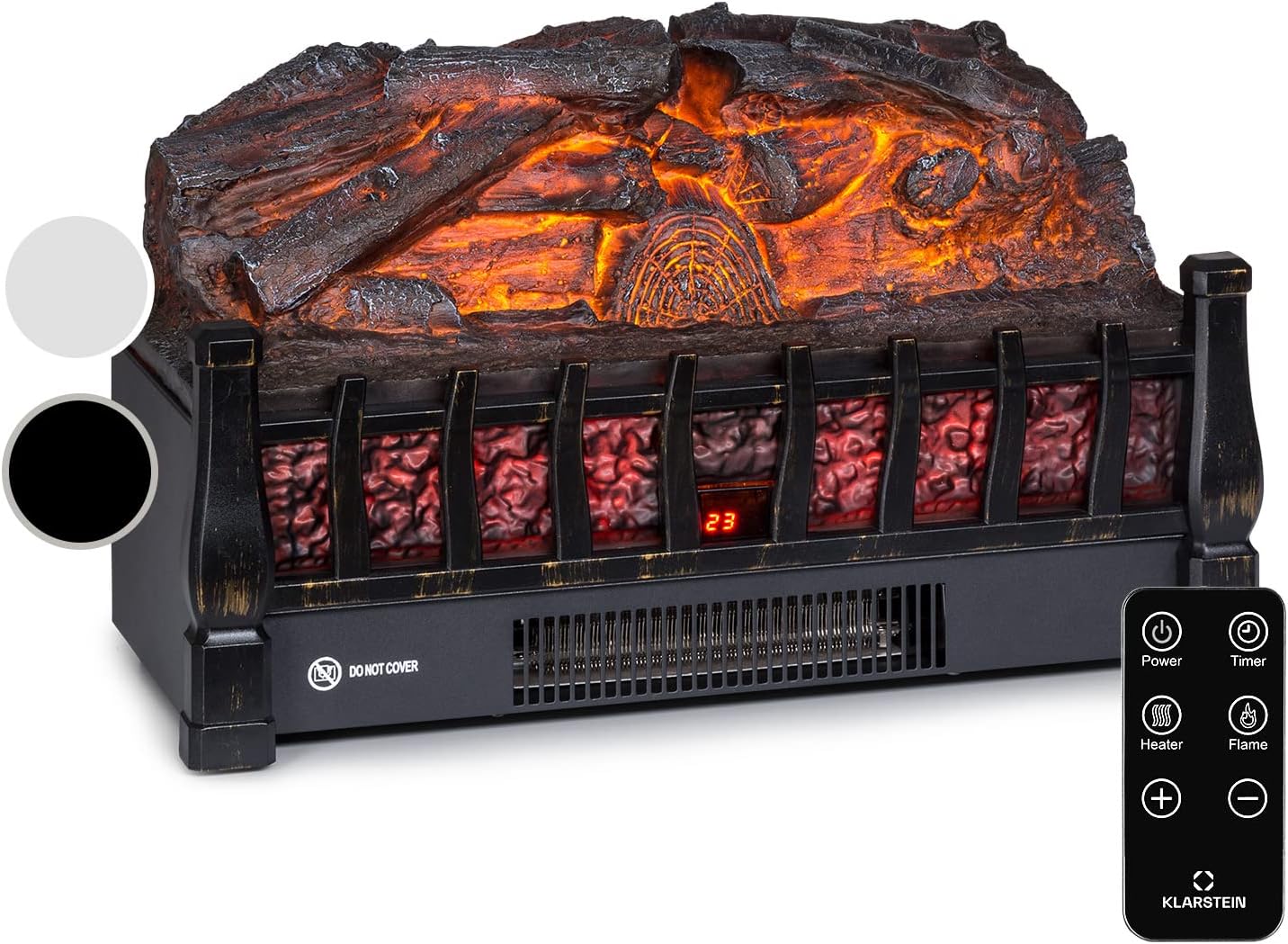 Klarstein Electric Fireplace, Electric Log Burner Indoor, 1800W ...
