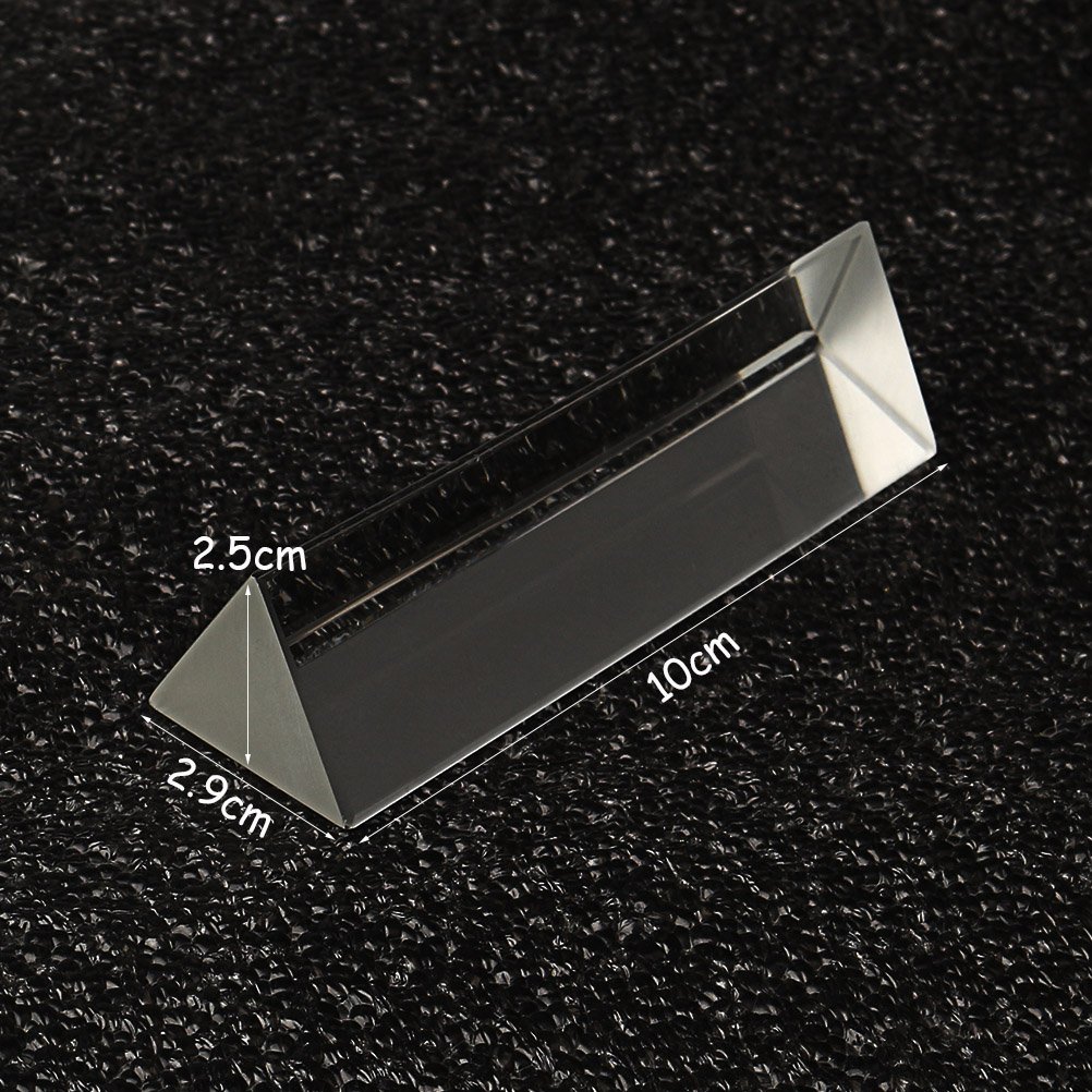 Buy kuou Optical Glass Prism, 10cm Crystal Triangular Prism Refractor ...