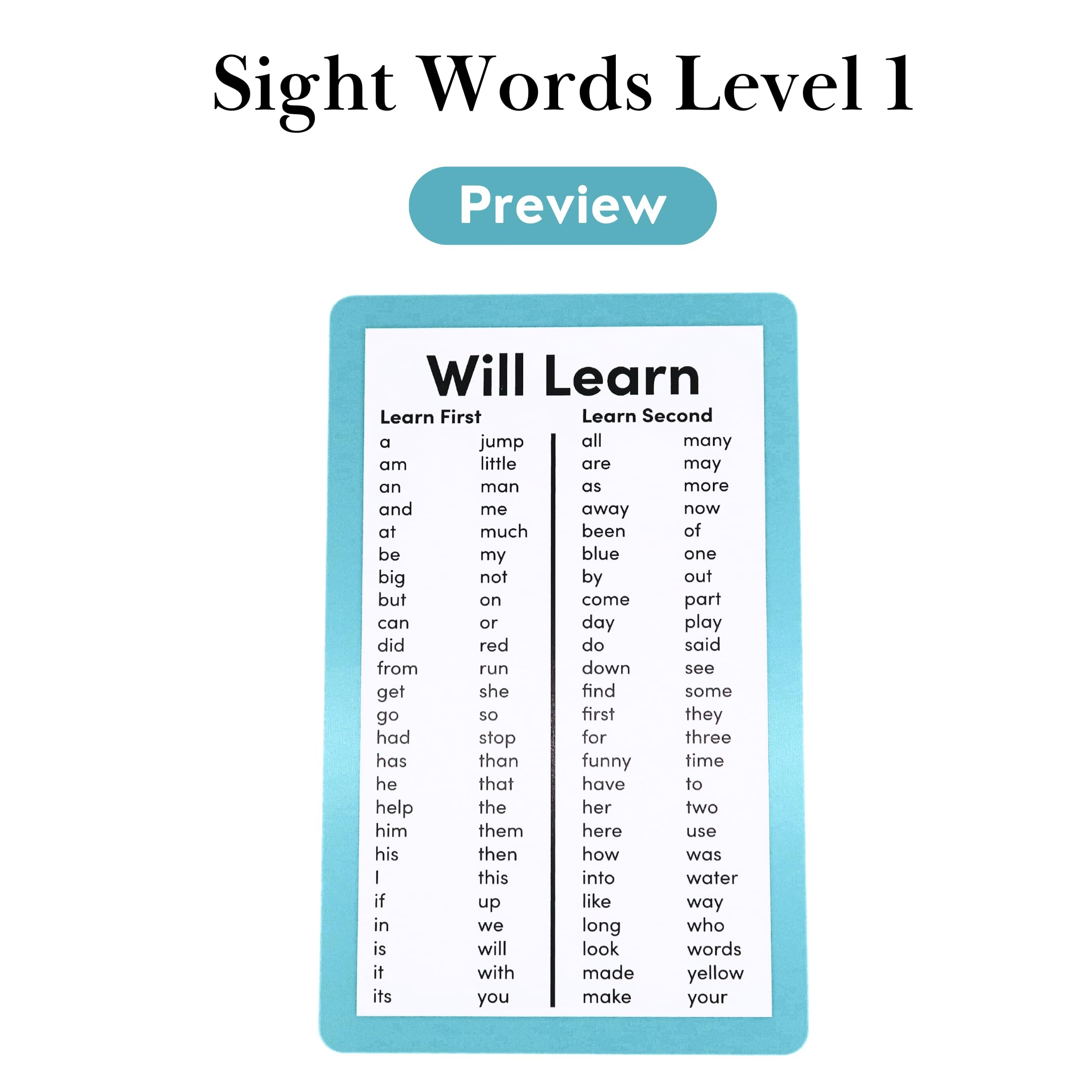 Snapklik.com : 100 Sight Words Flash Cards - Level 1 Beginning Reader ...