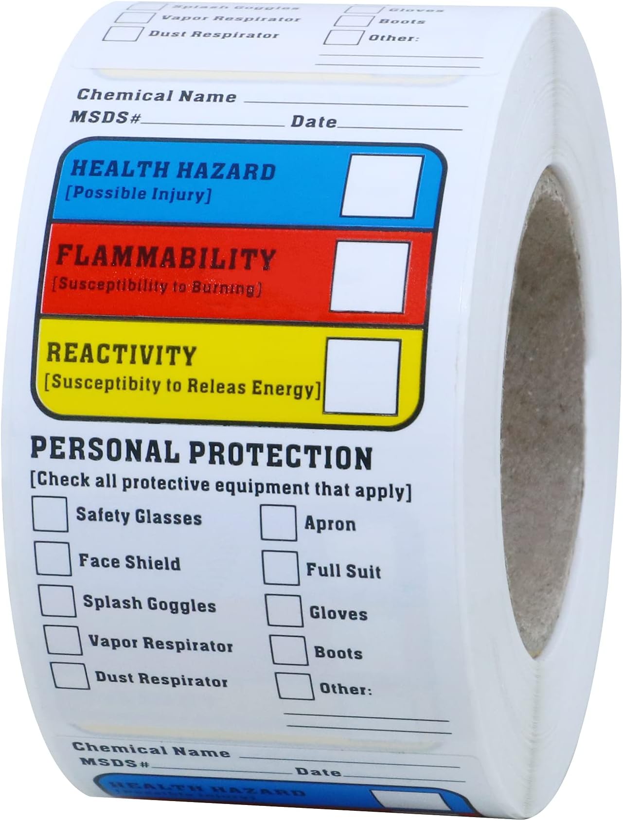 Amazon.com: FirstZi Self Adhesive 1.5”x2.5” SDS MSDS Safety Stickers ...