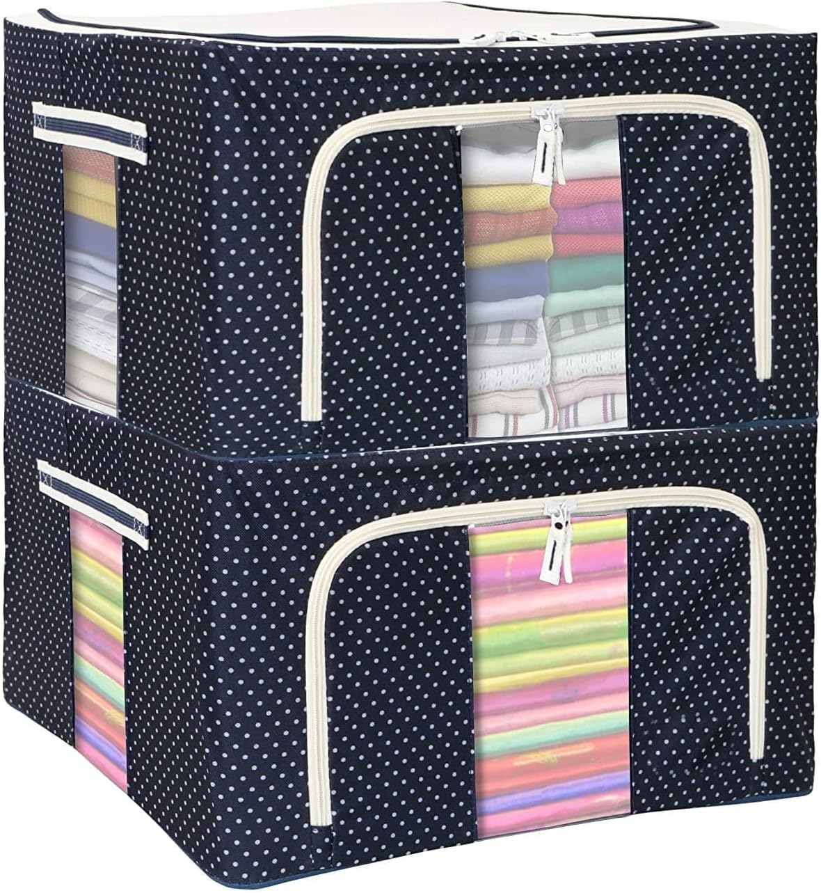 Clothes Storage Box Foldable Steel Frame Clothes Organizer Storage Box ...