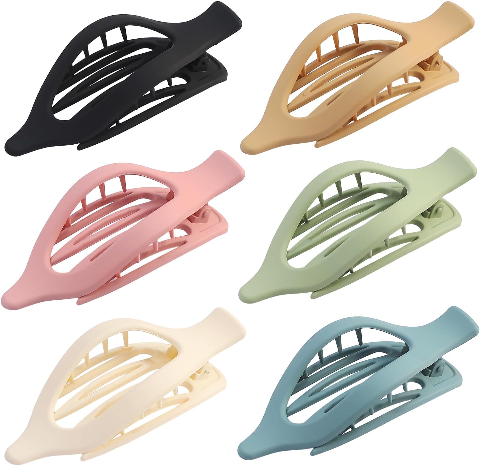 Amazon.com : CHANDAT Flat Claw Clips 6 pcs - Lay Down Barrettes for ...