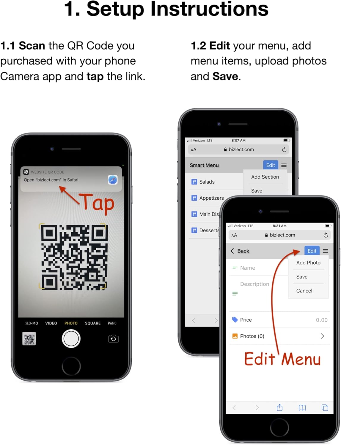 Buy Scan QR Code Menu - Programmable QR Code Sign - Two Sides- for ...