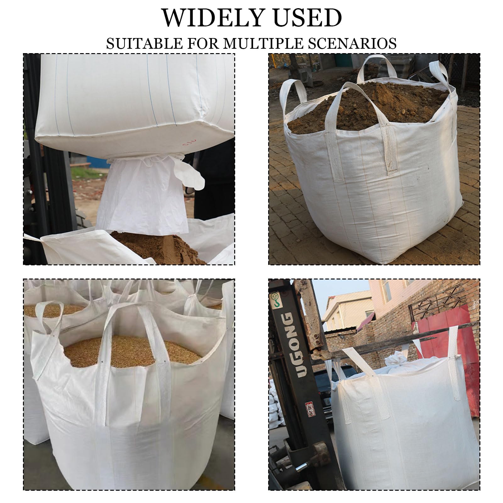 10Pcs ewori Duffle Top Spout Bottom FBIC Jumbo Bulk Bag One Ton Bag 35. ...