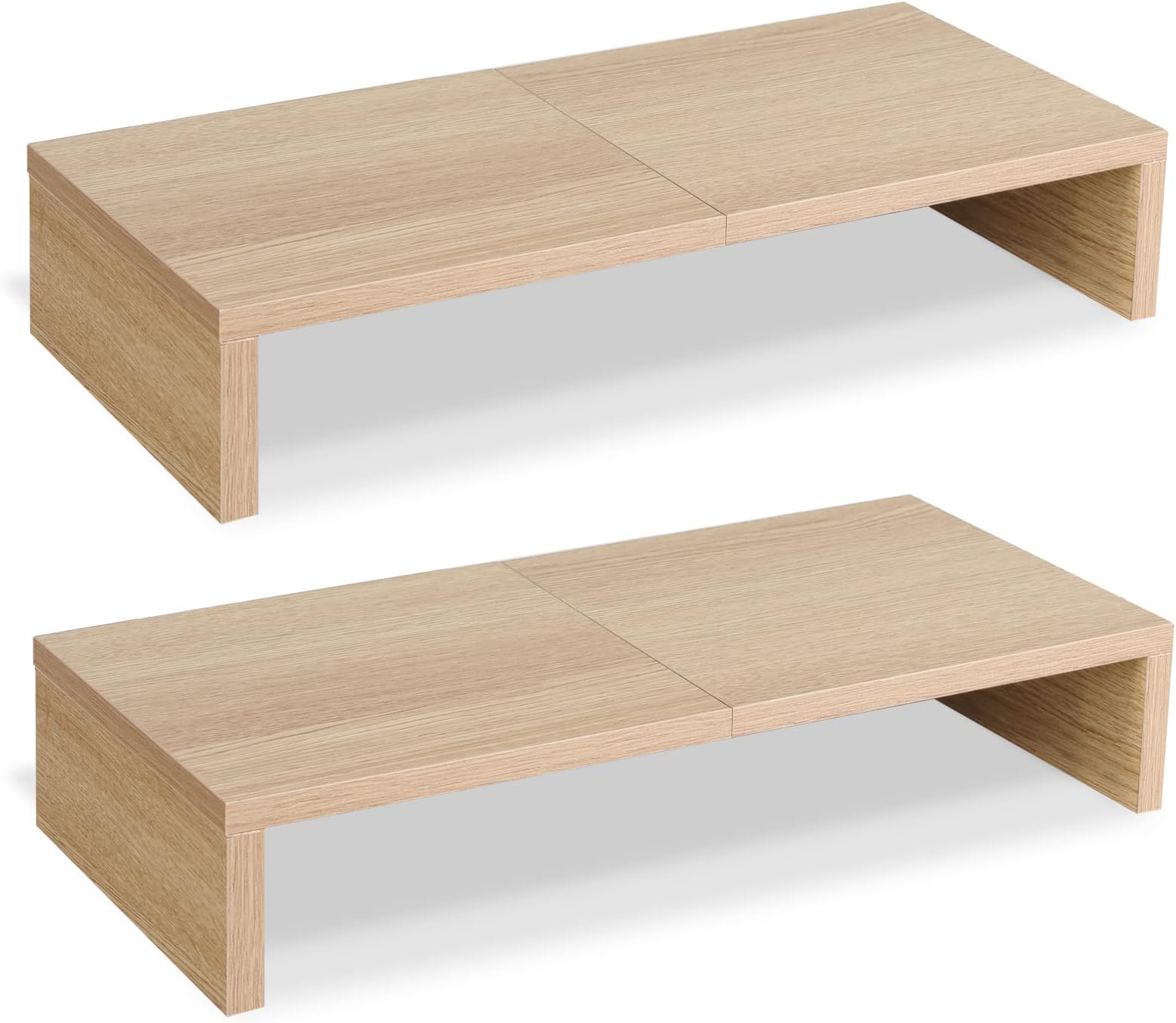 Amazon.com: YGYQZ Wood Adjustable Monitor Riser for Desk, 2 Tier Dual ...