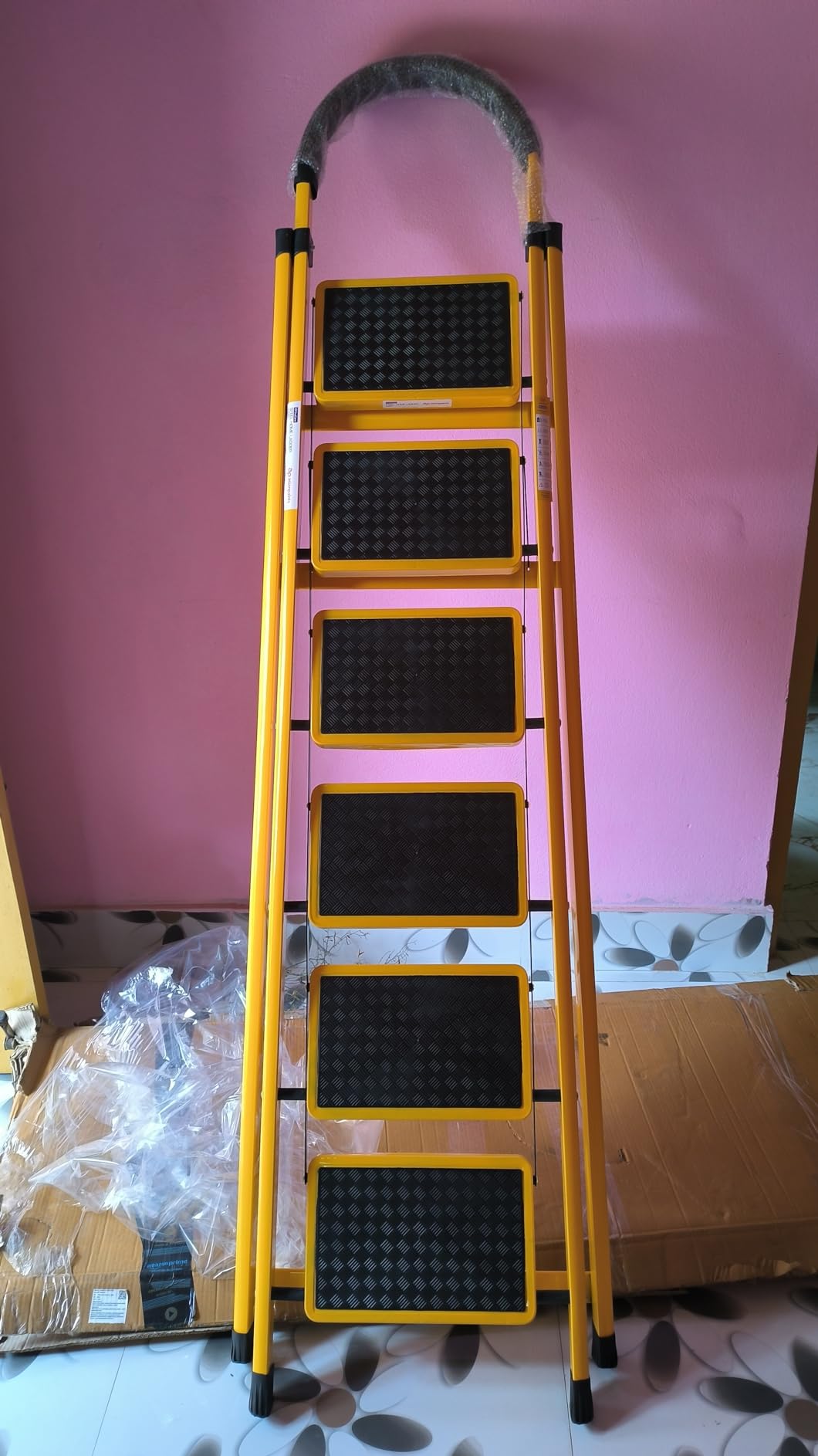 Asian Paints TruCare 5-Steps Trendy Steel Ladder, Foldable Ladder for ...