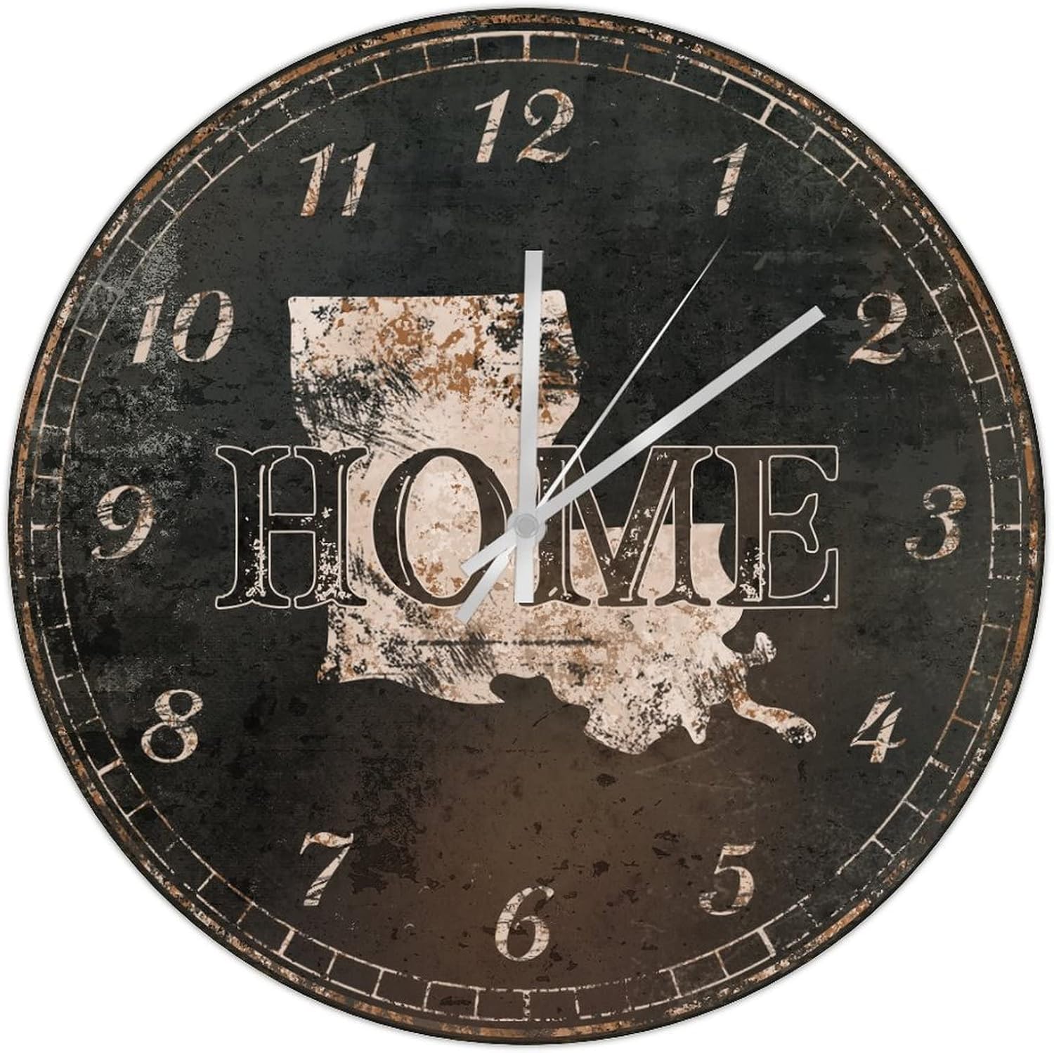 Amazon.com: UFunhome Vintage Home State Louisiana Clocks Silent ...
