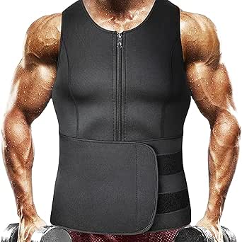 Amazon.com: PHIONXEI Sweat Vest with Waist Trainer for Men Belly Fat ...