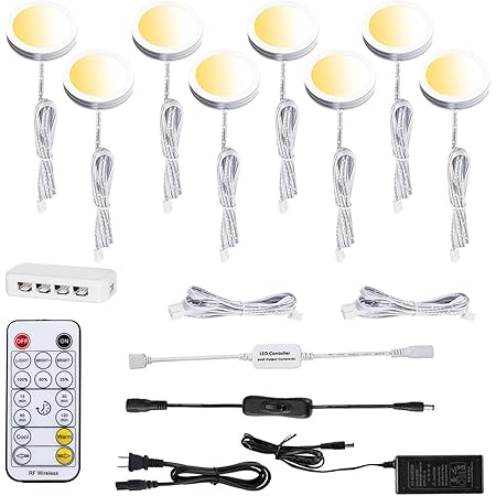AIBOO LED Under Cabinet Puck Lights CCT Light Color Temperature ...